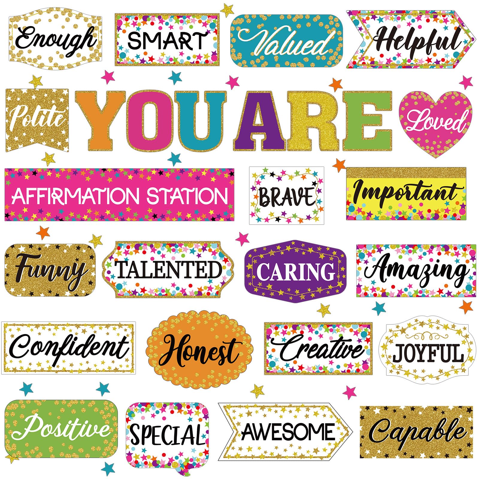 Snapklik.com : 49 Pieces Affirmation Station Bulletin Board Set ...