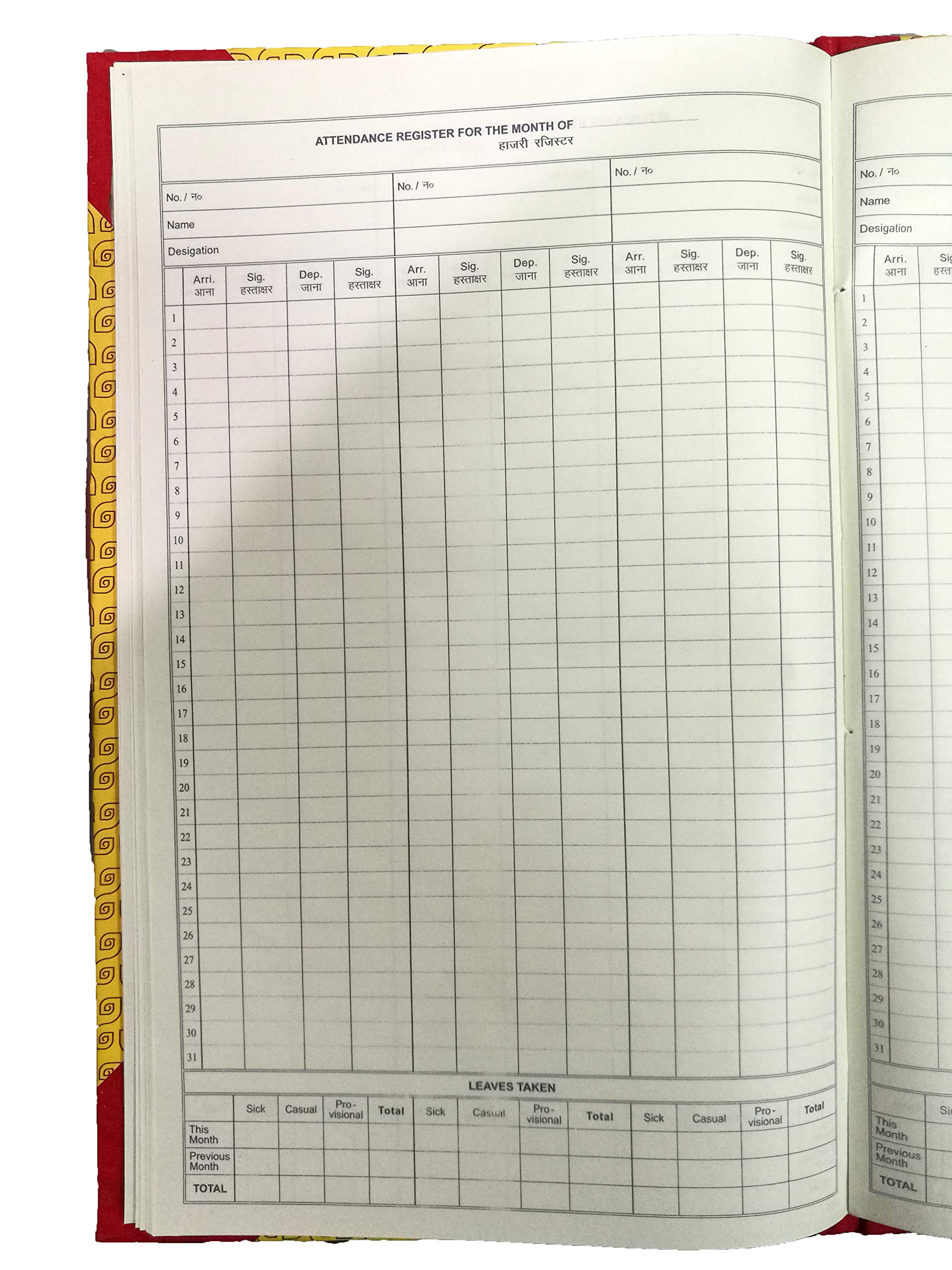 LRS Daily Attendance Signature Time in & Out Register (120 Pages - Pack ...