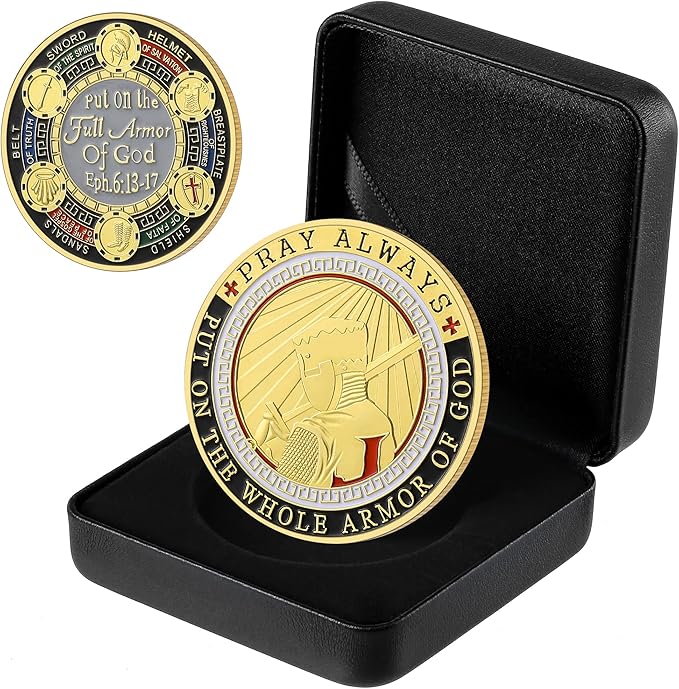 Amazon.com: Challenge Coin, Armor of God, Ephesians 6:13-17, Religious ...