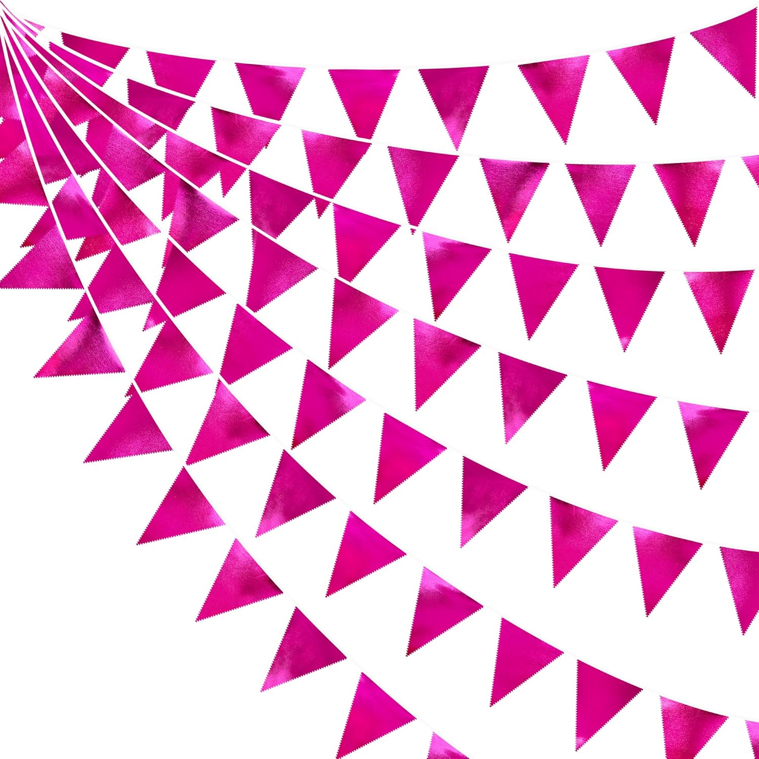 Amazon.com: Hot Pink Party Decorations Triangle Pennant Banner Flag ...