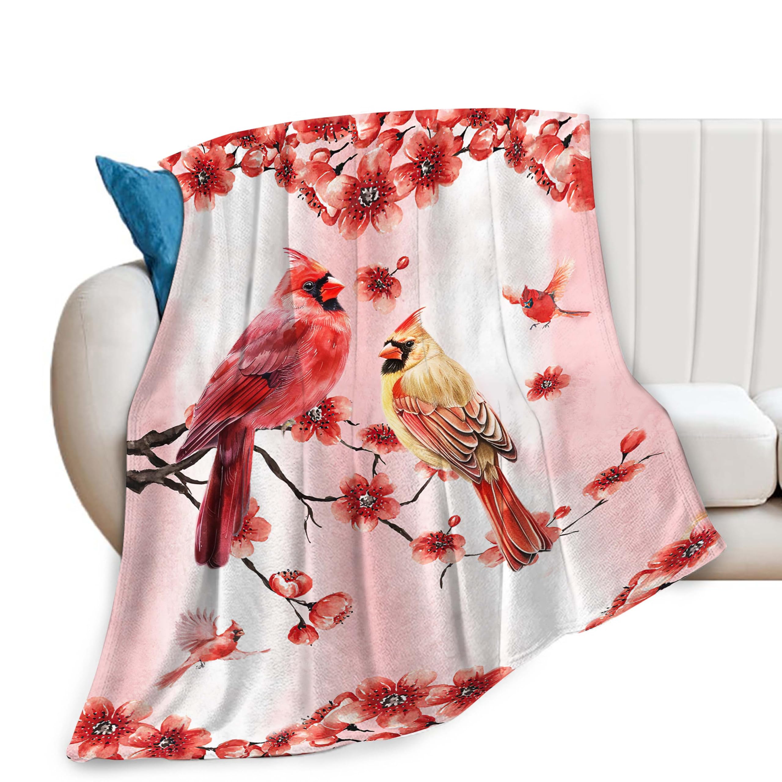 Amazon.com: Red Cardinal Blanket Cute Cardinal Decor Throw Blanket ...