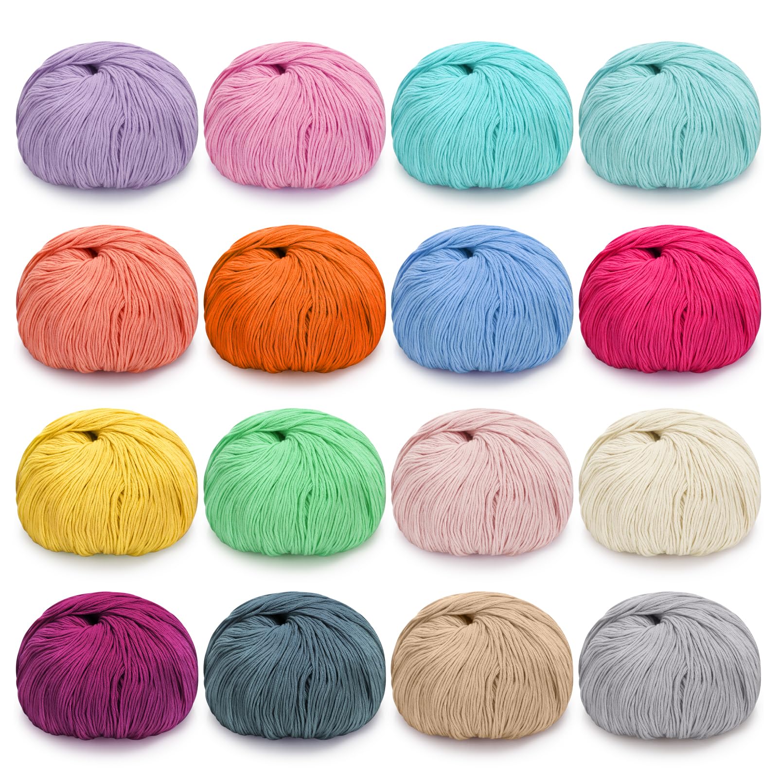 Amazon.com: Cotton Yarn for Crocheting and Knitting - 16 Skeins Milk ...