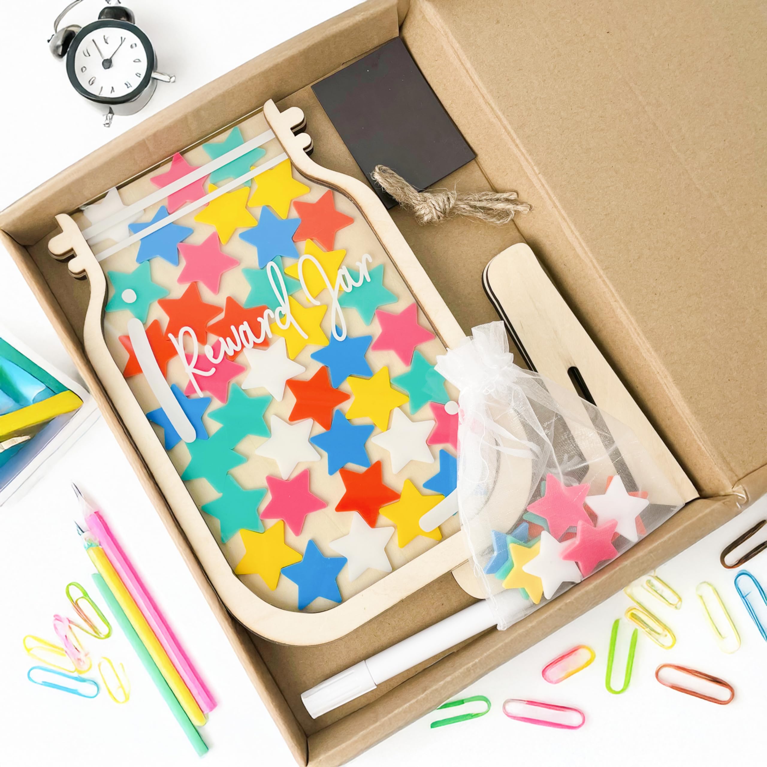 Snapklik.com : 9" DIY Name 40 Tokens Star Magnetic Reward Jar Gifts For ...