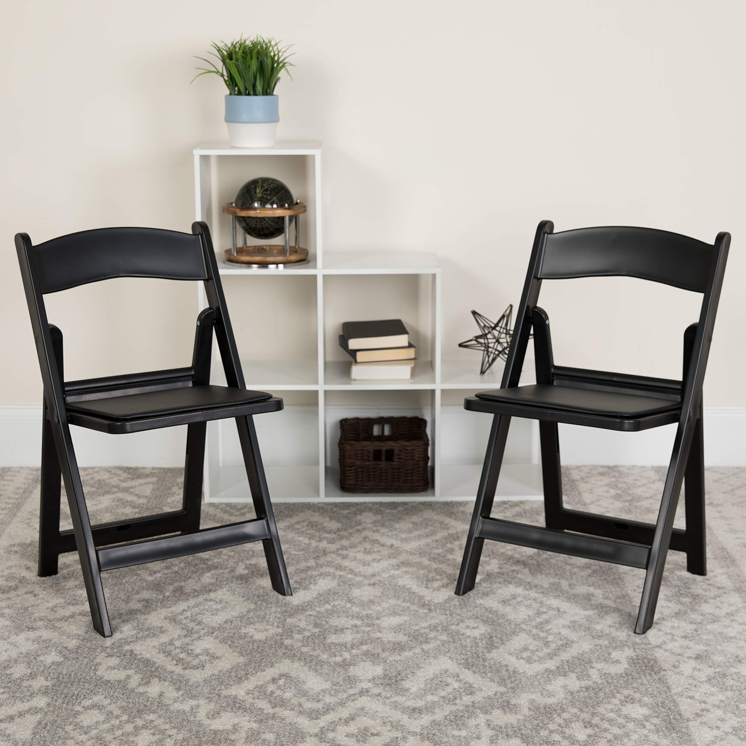 Amazon.com: EventStable Titan Series Wood Folding Chair - Black Indoor ...