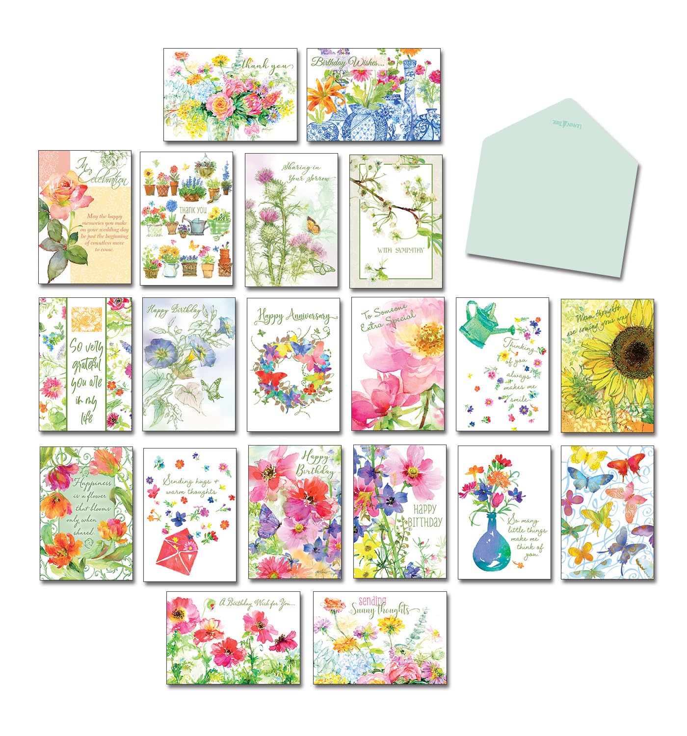 Amazon.com : Leanin' Tree, Blooms and Butterflies, Greeting Cards ...