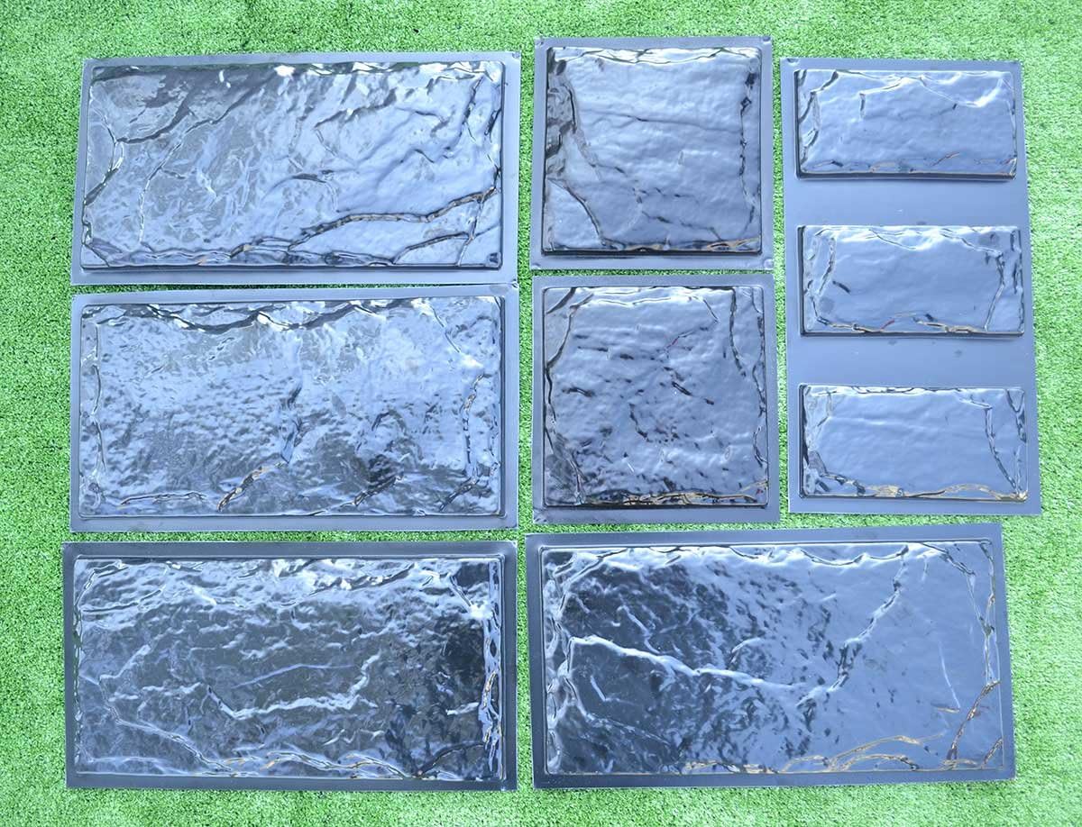 Amazon.com: Set 14 pcs Plastic Molds for Concrete Plaster Wall Stone ...