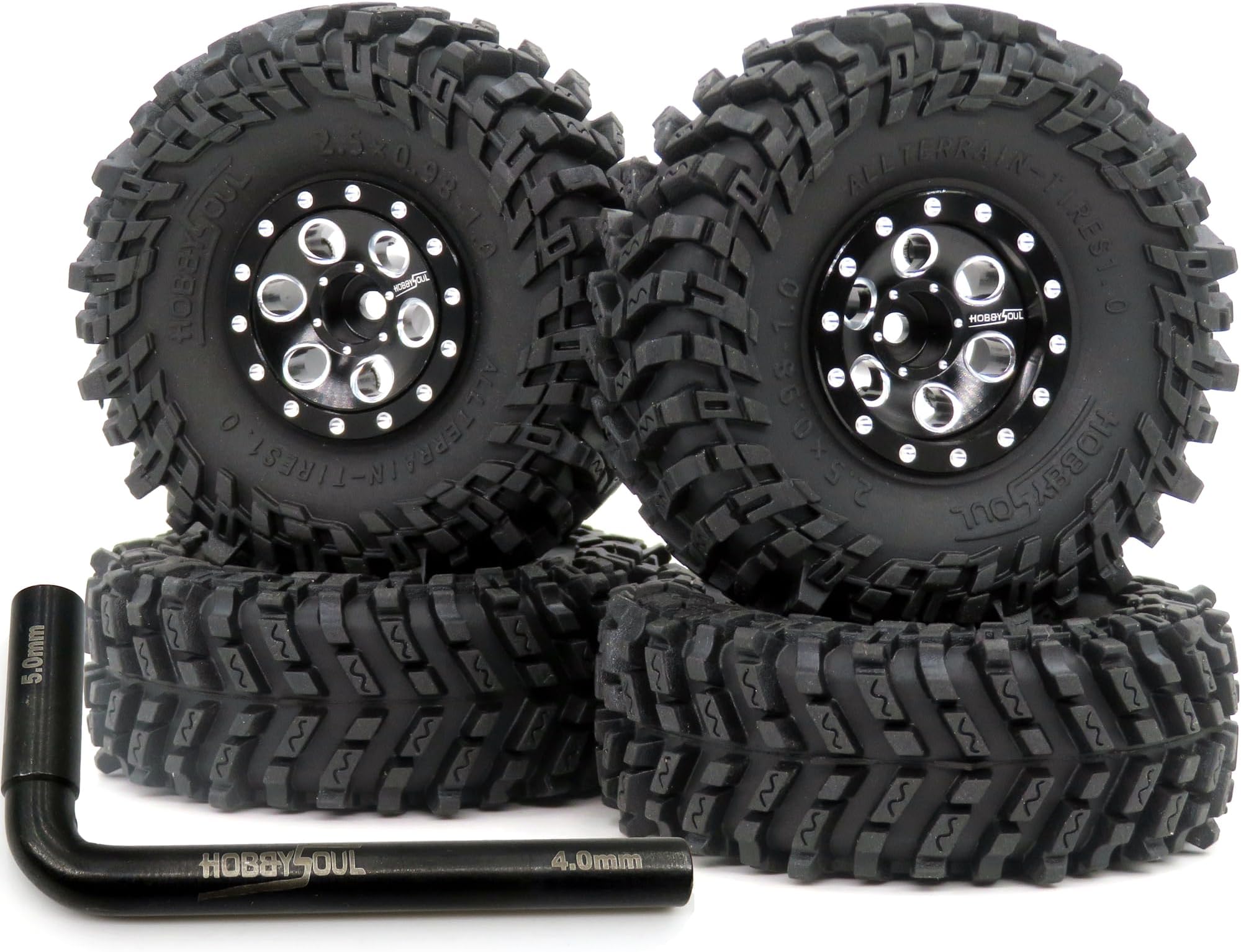 Amazon.com: OGRC 1.0 Plus (1.2 Inches) Beadlock Wheel and Tires Set 7mm ...