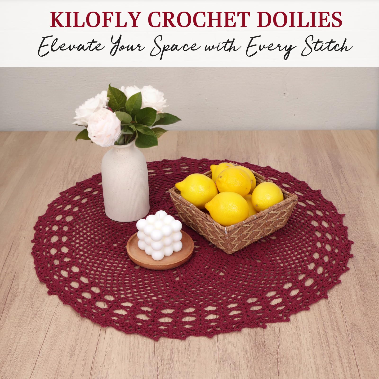 Snapklik.com : Kilofly Handmade Crochet Cotton Lace Table Sofa Doily