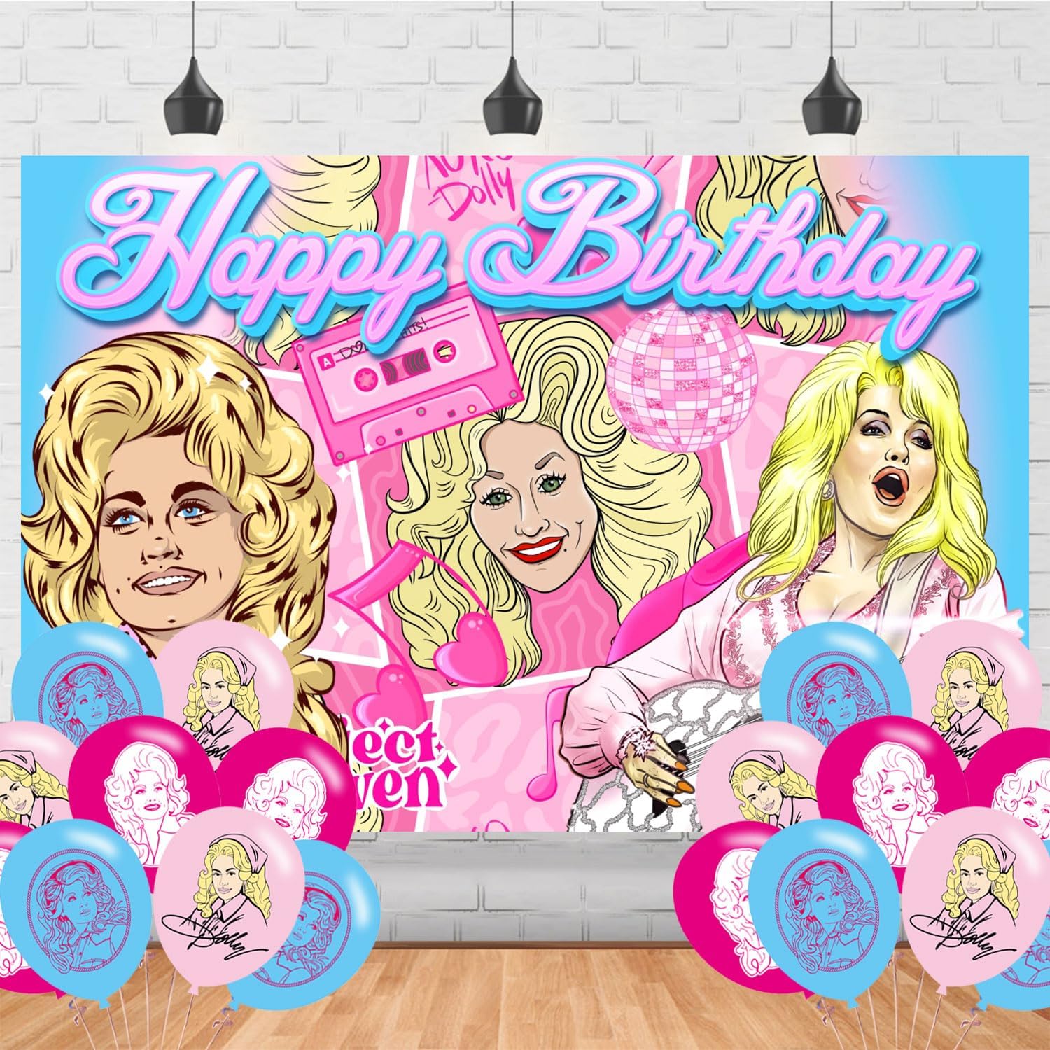 Amazon.com : Parton Singer Backdrop for Singer Dolly Birthday Party ...
