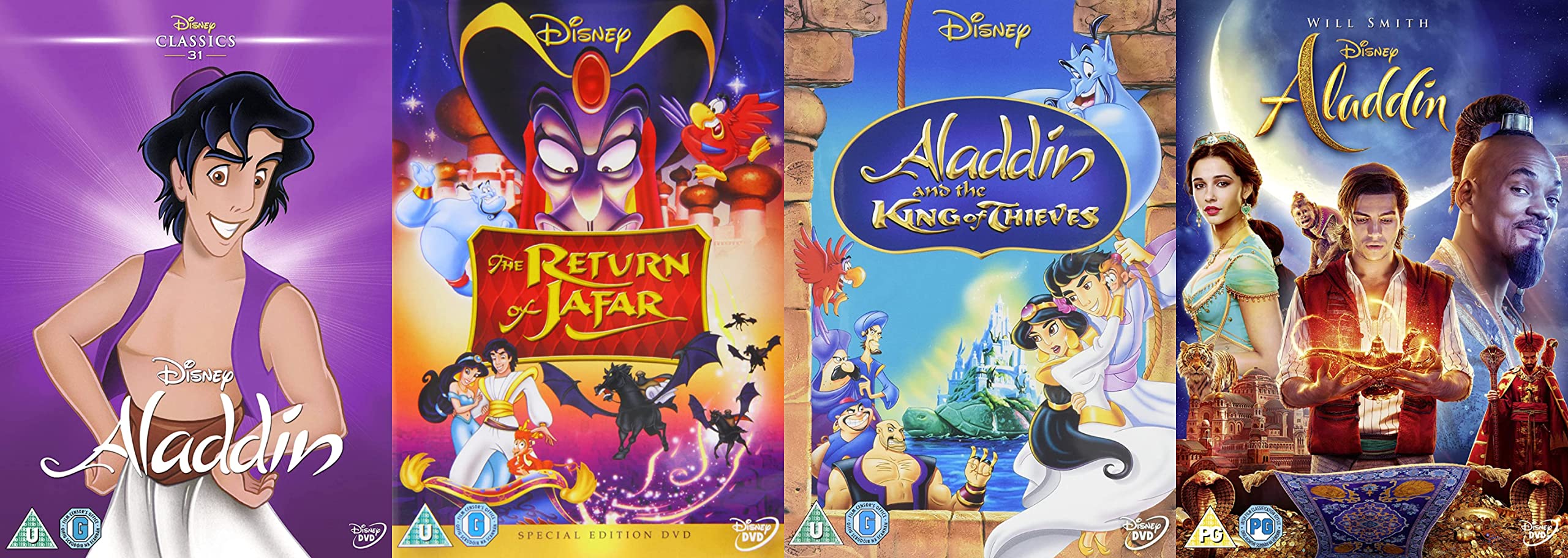 Buy Disney Aladdin Trilogy Animated and Movies Collection DVD - Aladdin ...