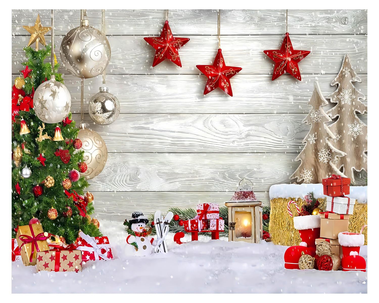 Amazon.com : YYNXSY Christmas Backdrop Christmas Tree Gift Backdrop ...