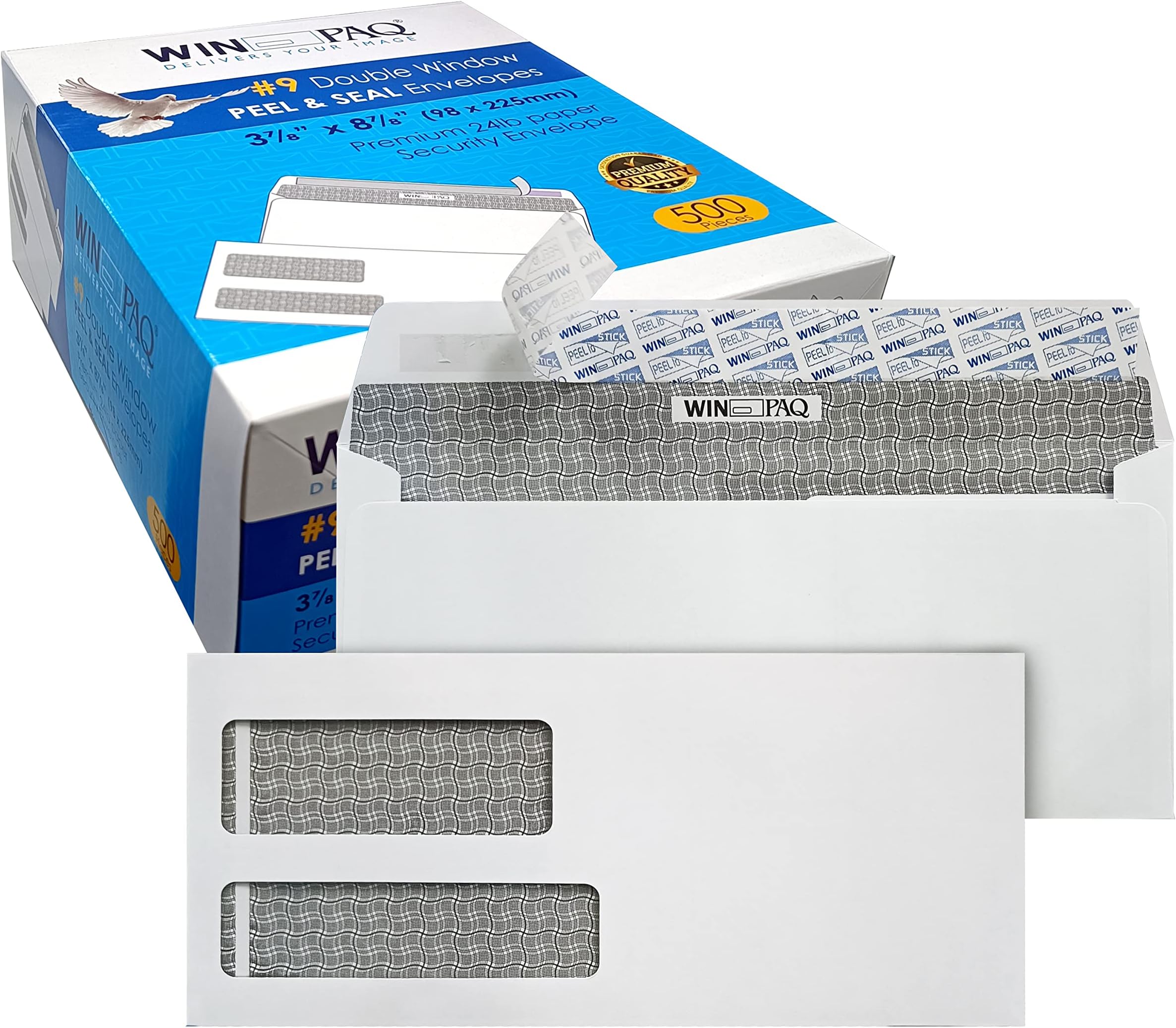 Amazon.com : 500 No. 10 Self Seal Double Window Security Envelopes ...