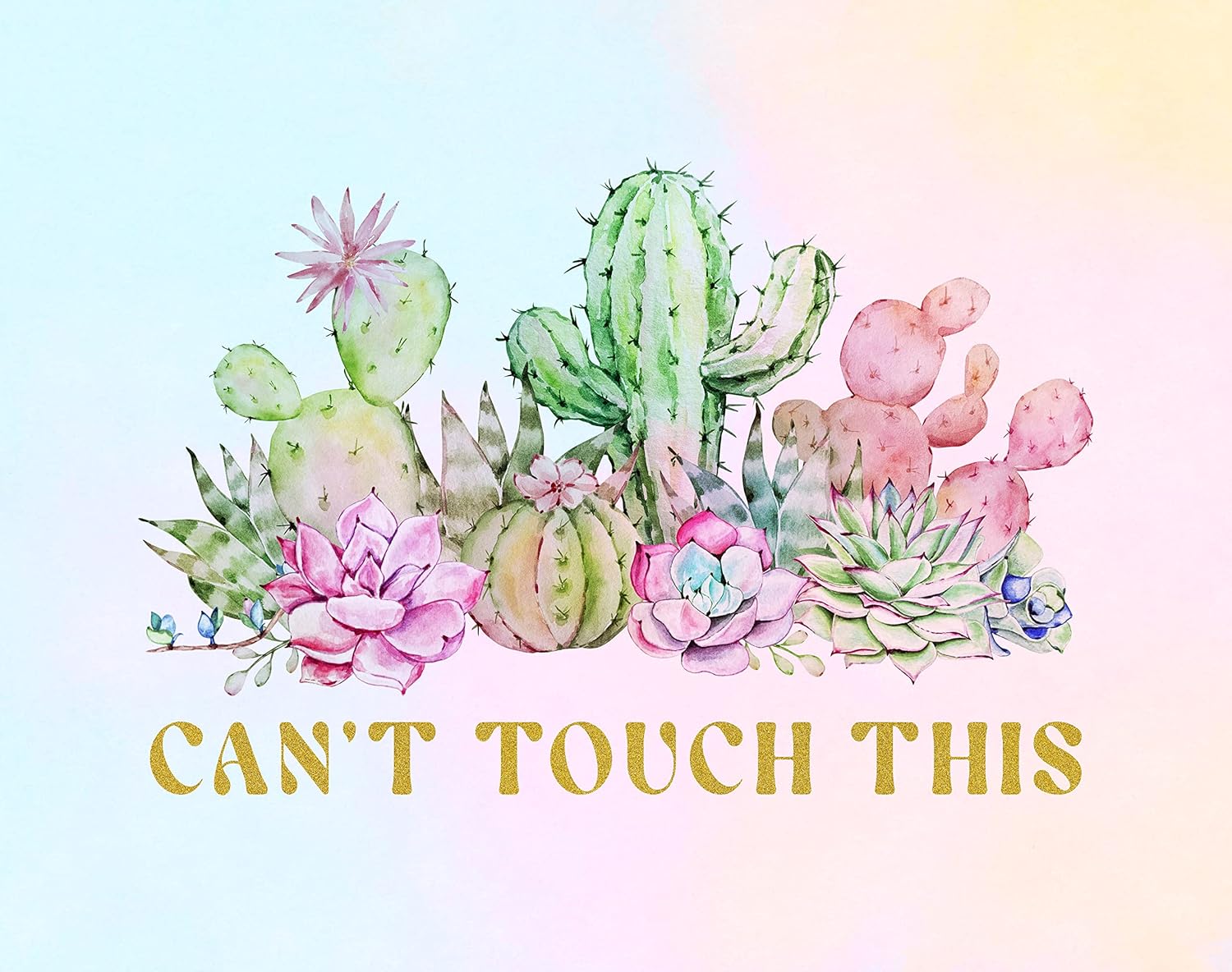 Amazon.com: Can't Touch This - Humorous Cactus Wall Art Poster for Home, Office, Bedroom, Dorm ...