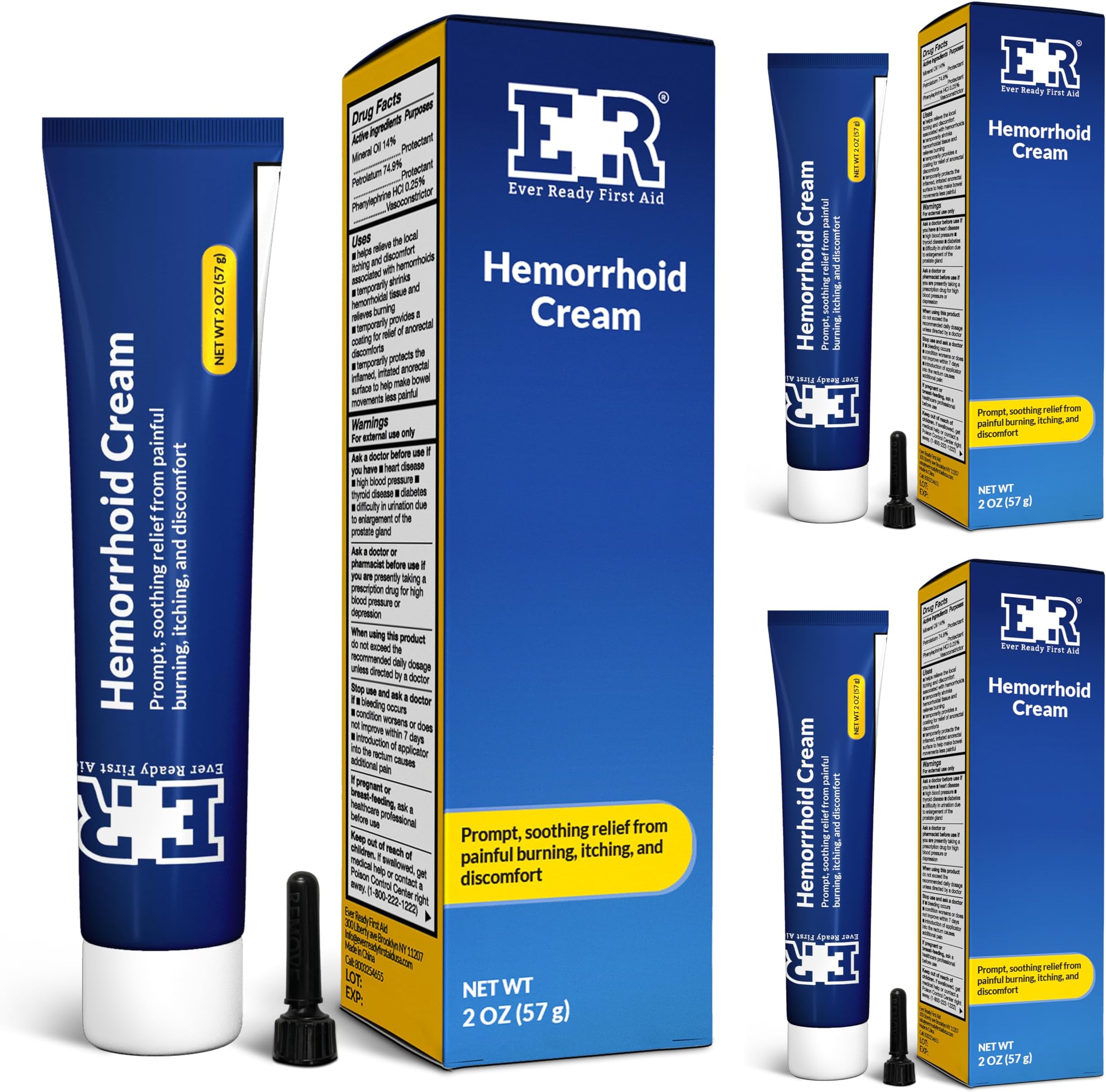 Amazon.com : Tucks Triple Relief Hemorrhoidal Cream, Maximum Strength ...