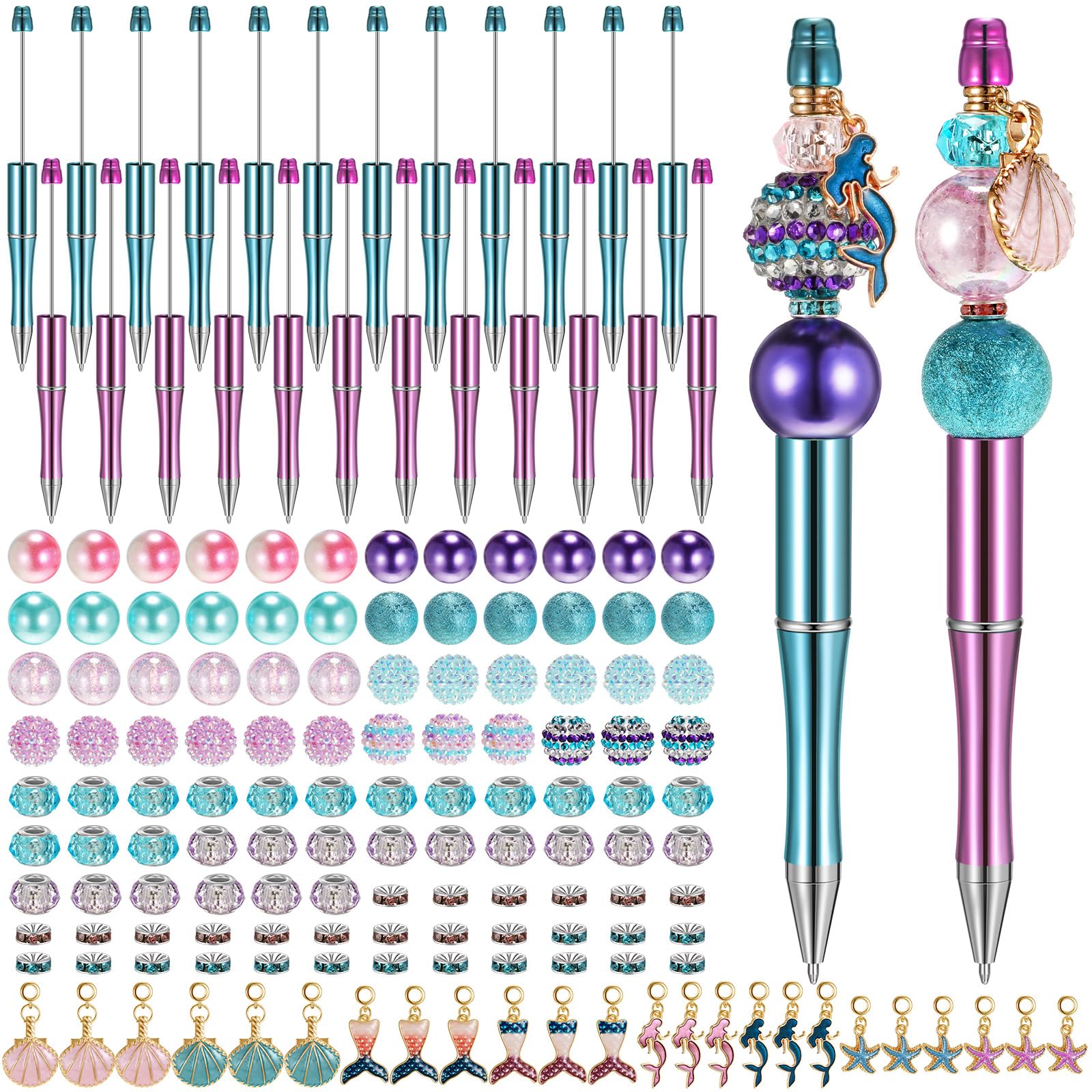 Amazon.com : Fulmoon 24 Pcs Plastic Beadable Pens Bulk Bead Pens with ...