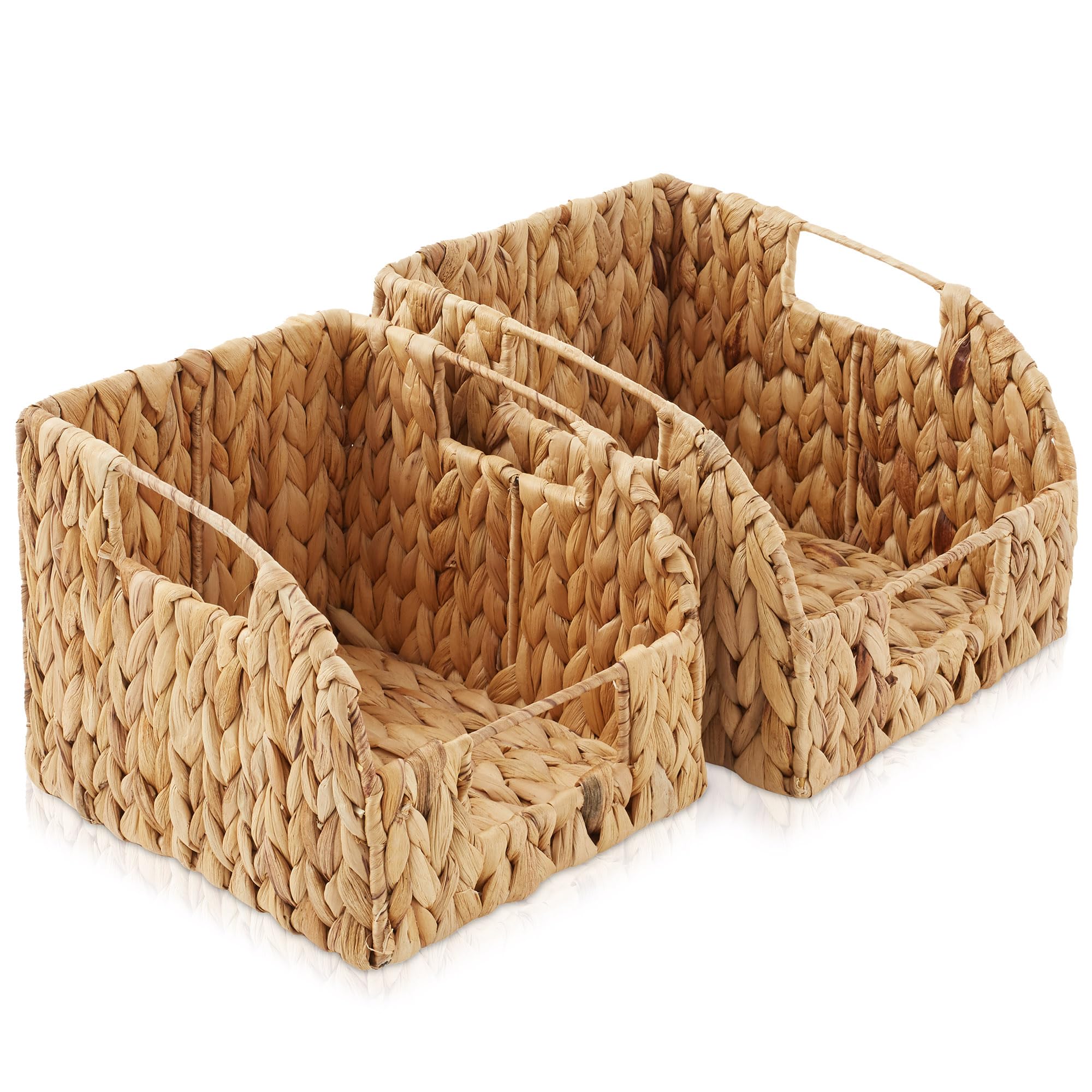 Amazon.com: Casafield Set of 2 Water Hyacinth Pantry Baskets with ...
