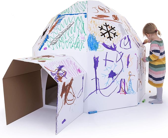 Kid-Eco Cardboard Igloo Playhouse Kit - White : Amazon.co.uk: Toys & Games