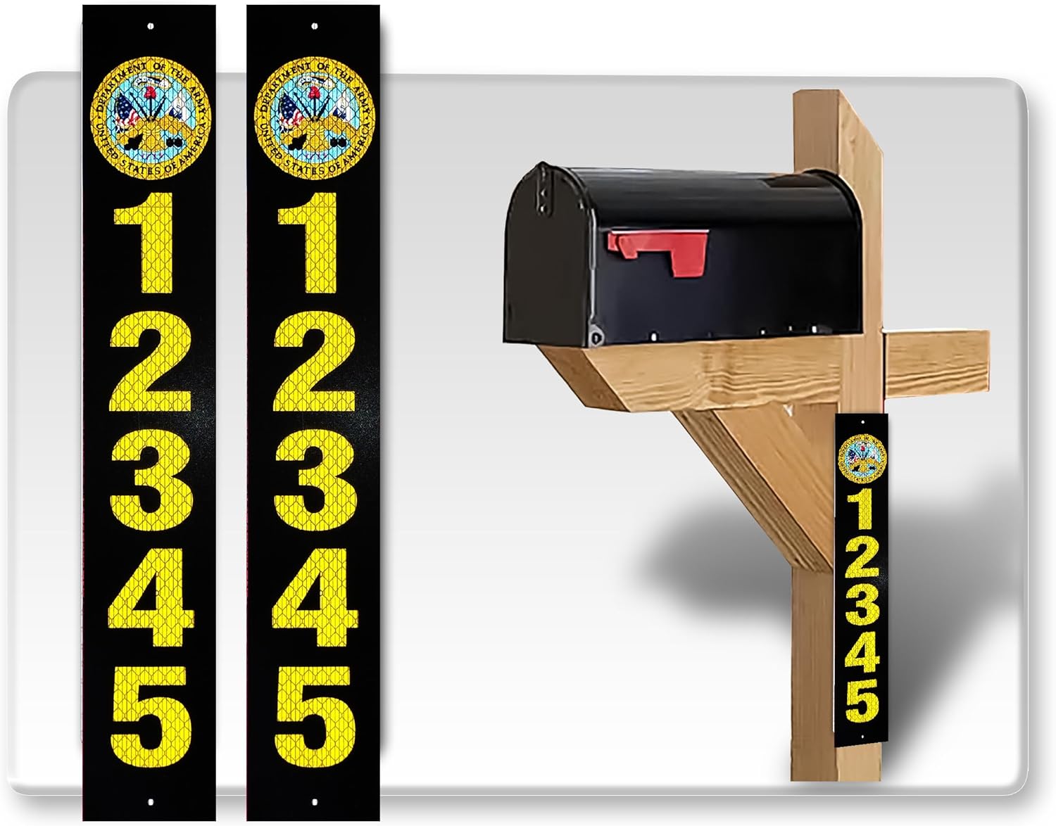 Amazon.com: Curb-N-Sign Military Vertical 2 Reflective Mailbox Address ...