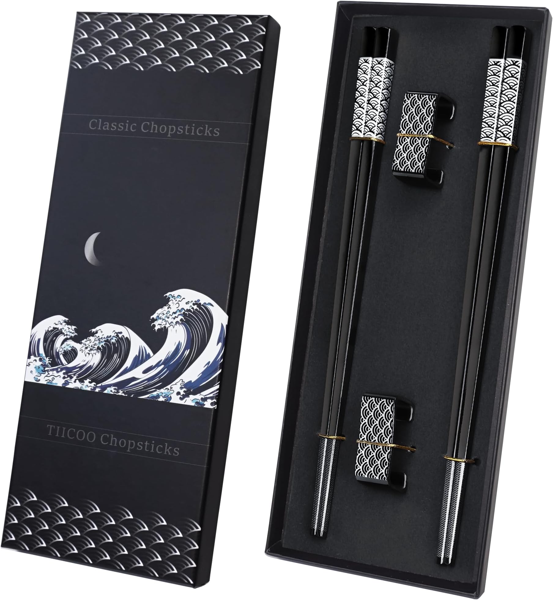 Amazon.com: Hagary Panda Black Chopsticks Metal Chopsticks Reusable ...