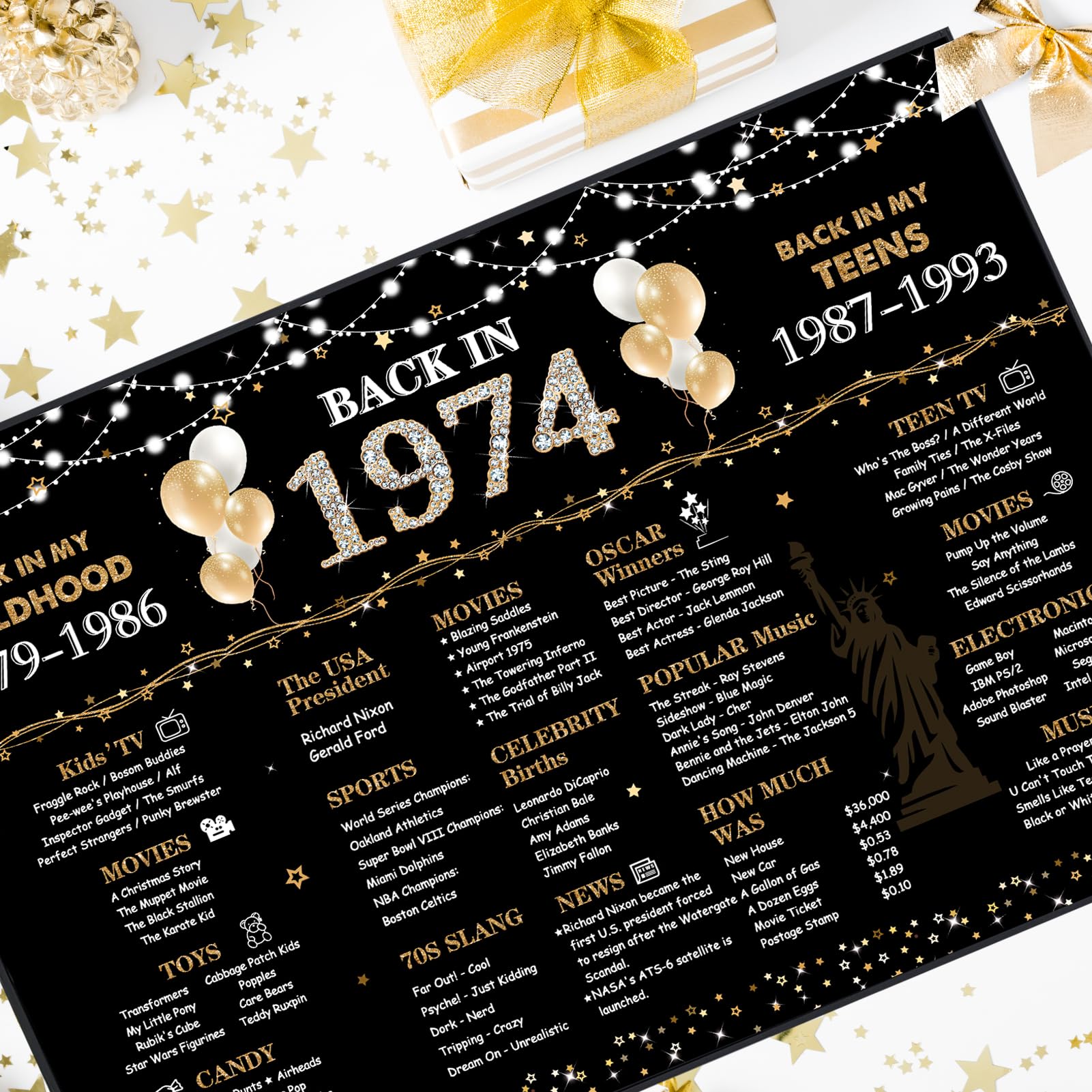 Snapklik.com : Roetyce 1974 50th Birthday Decorations For Women Men ...