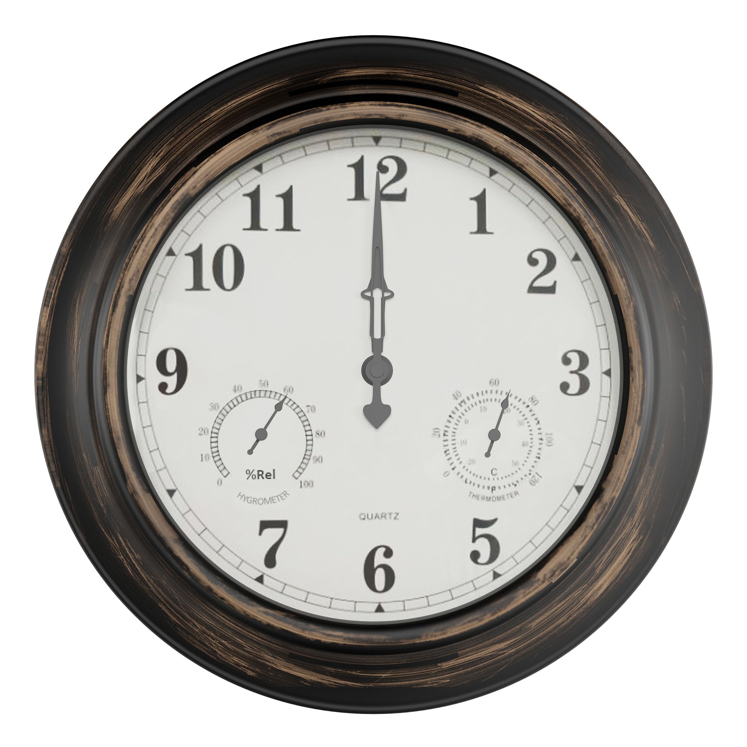 Snapklik.com : Indoor Outdoor Clock Thermometer Combo - 18-Inch ...
