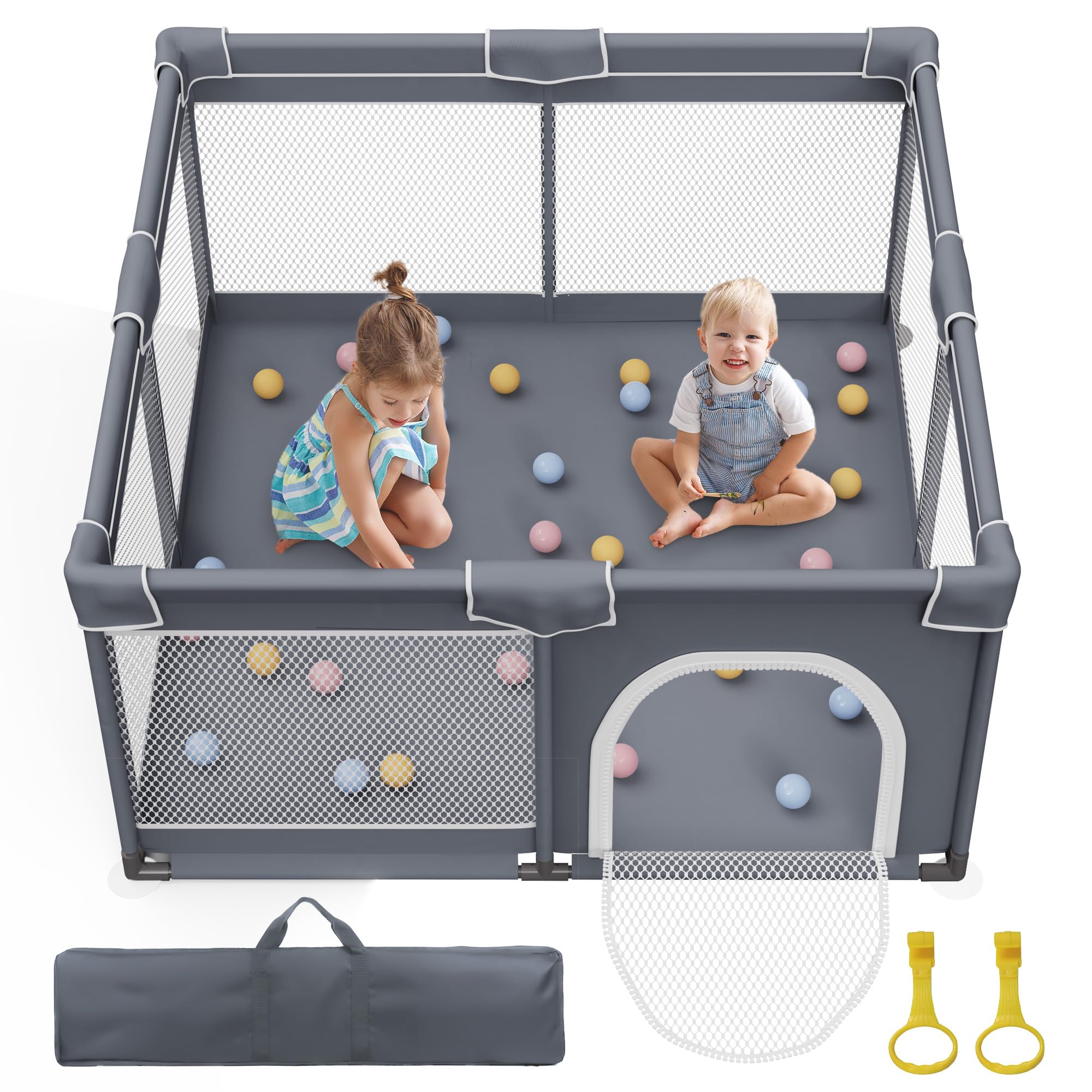 Baby Playpen, Playpen for Babies and Toddlers, 50"x50" Kid Playpen with ...