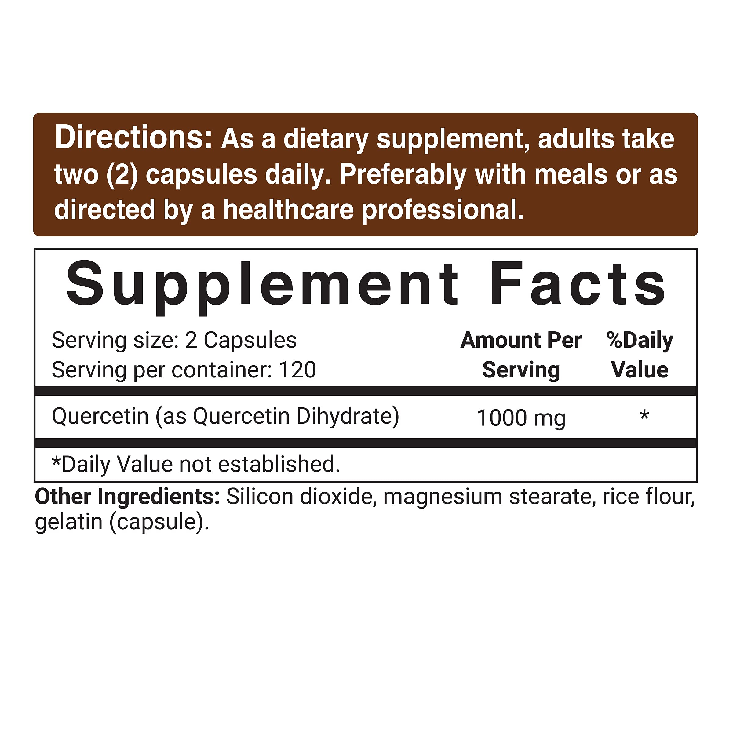 NatureBell Quercetin 1000mg Per Serving, 240 Capsules (4 Months Supply ...