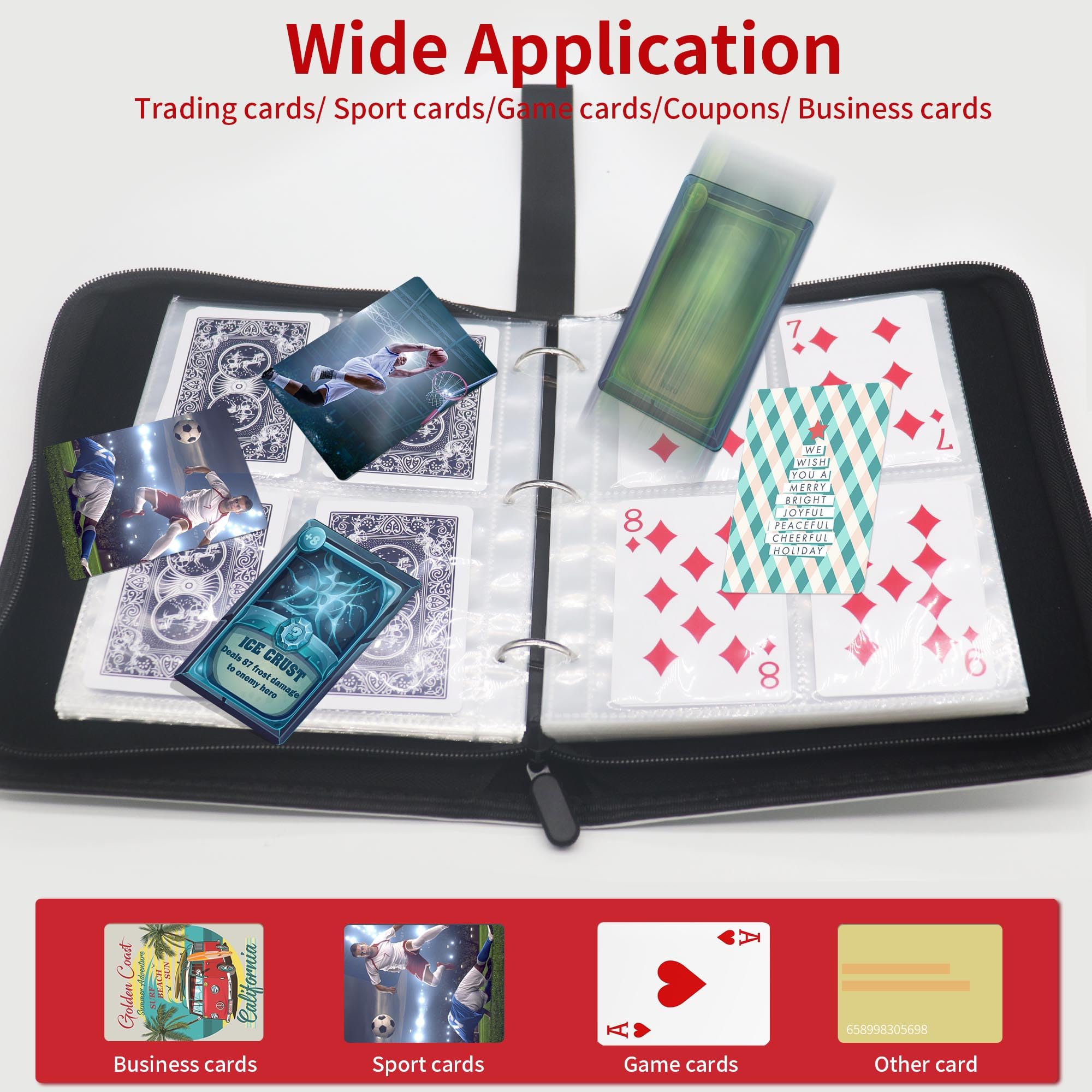 400 Pocket Trading Card Collector Album 400-Card Trading Card Binder ...