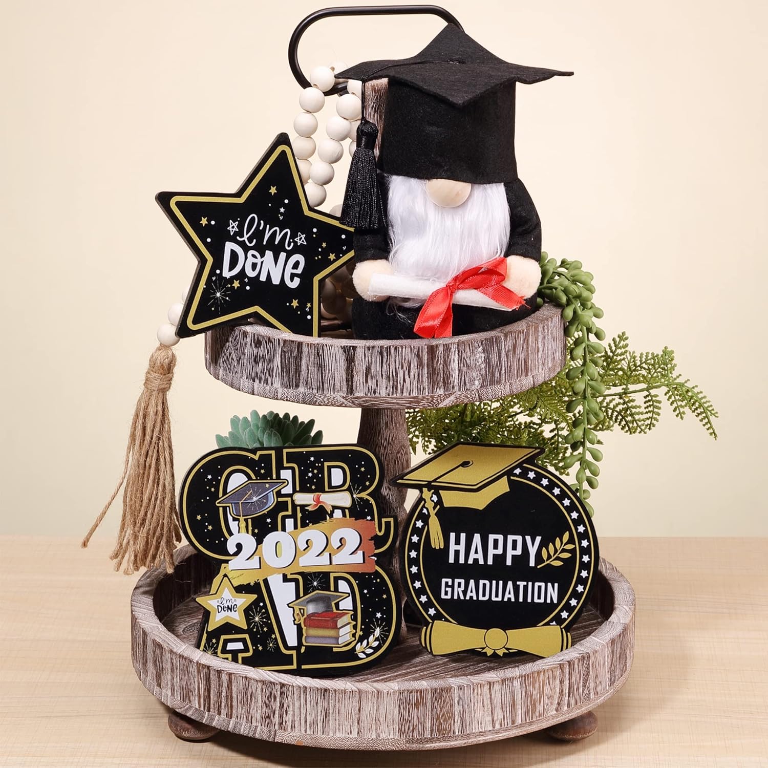 Amazon.com: Graduation Tiered Tray Decor, 4 PCS Congrats Grad Class of ...