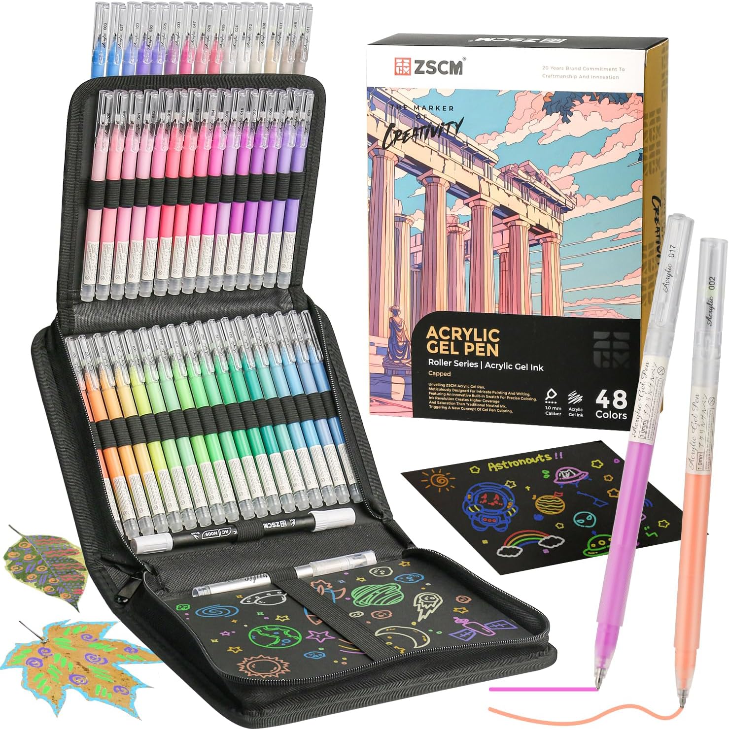 Amazon.com: 99 Colors Gel Pens for Coloring Books, Colors Stackable ...