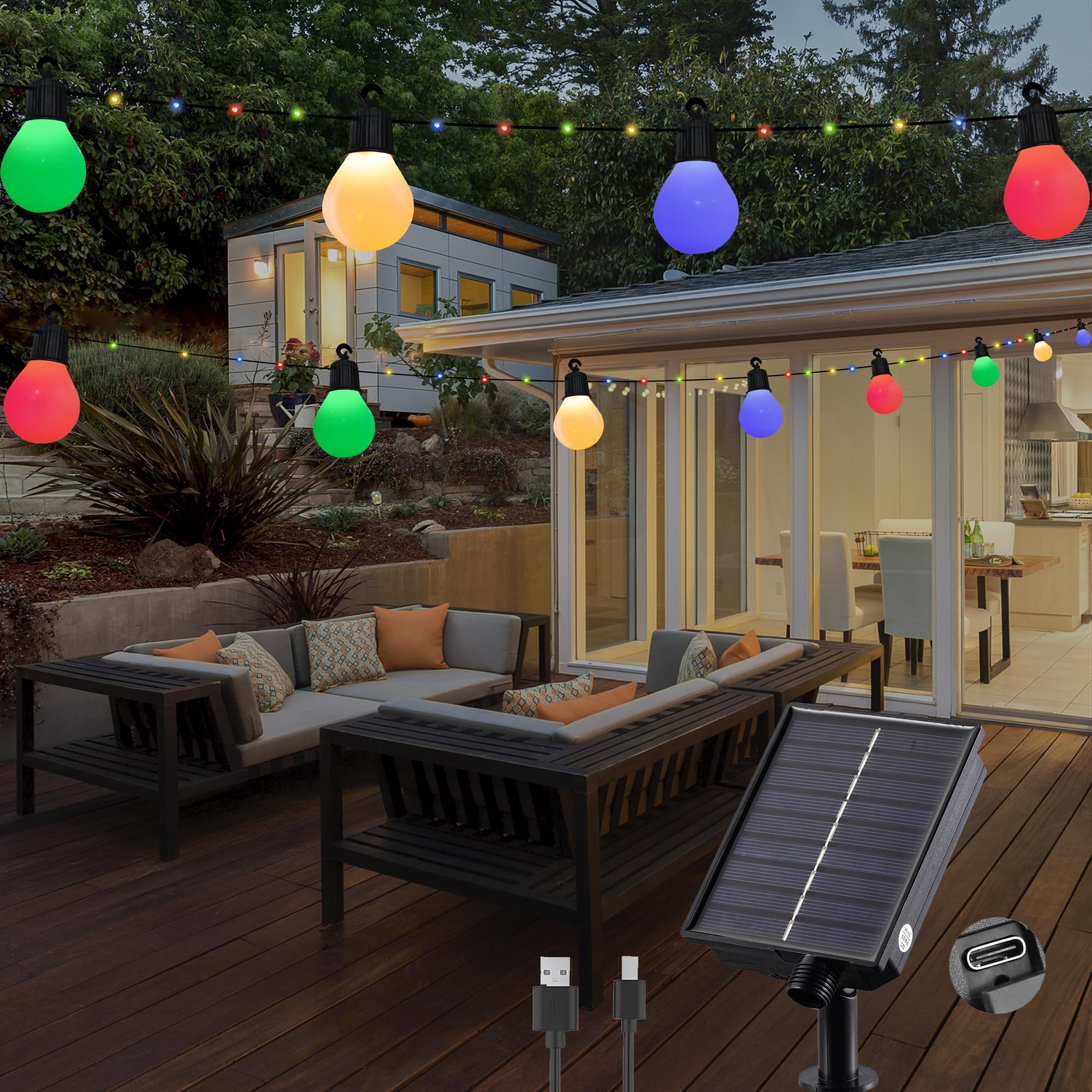 Tacobey Solar String Lights Outdoor Garden - 32.8Ft/10m 100 LED Solar ...