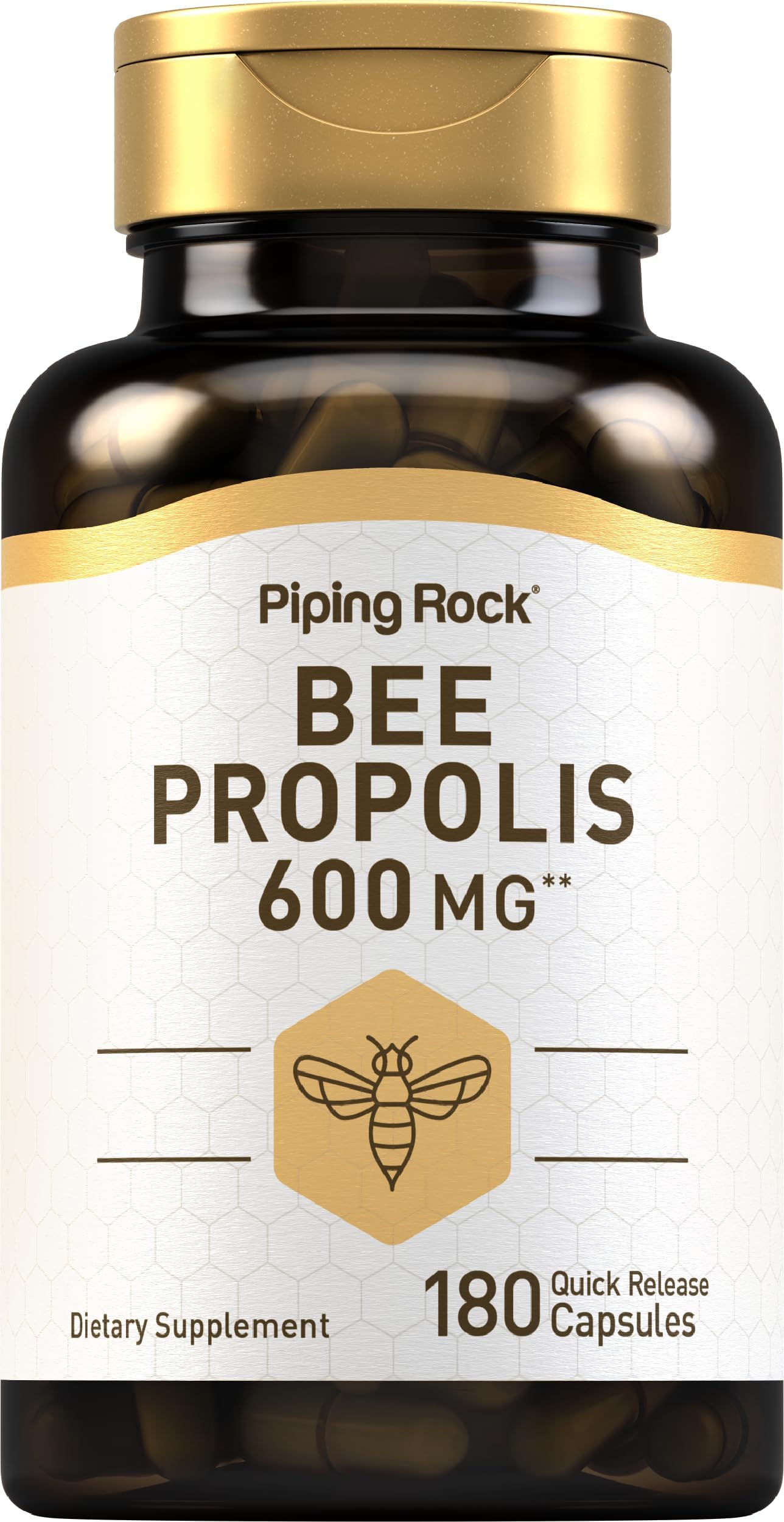 Amazon.com: Piping Rock Bee Propolis Extract | 600mg | 180 Capsules ...