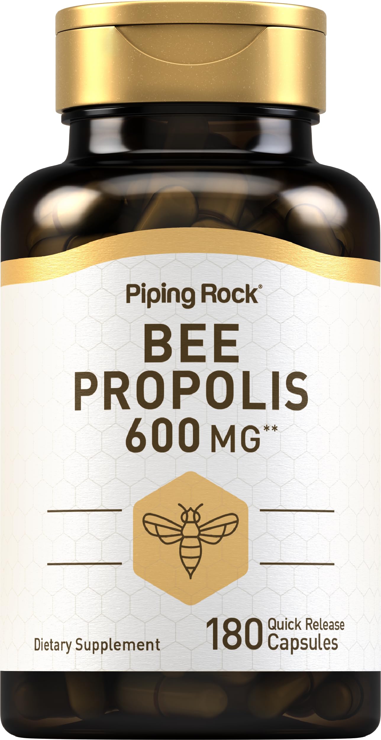 Amazon.com: Piping Rock Bee Propolis Extract | 600mg | 180 Capsules ...