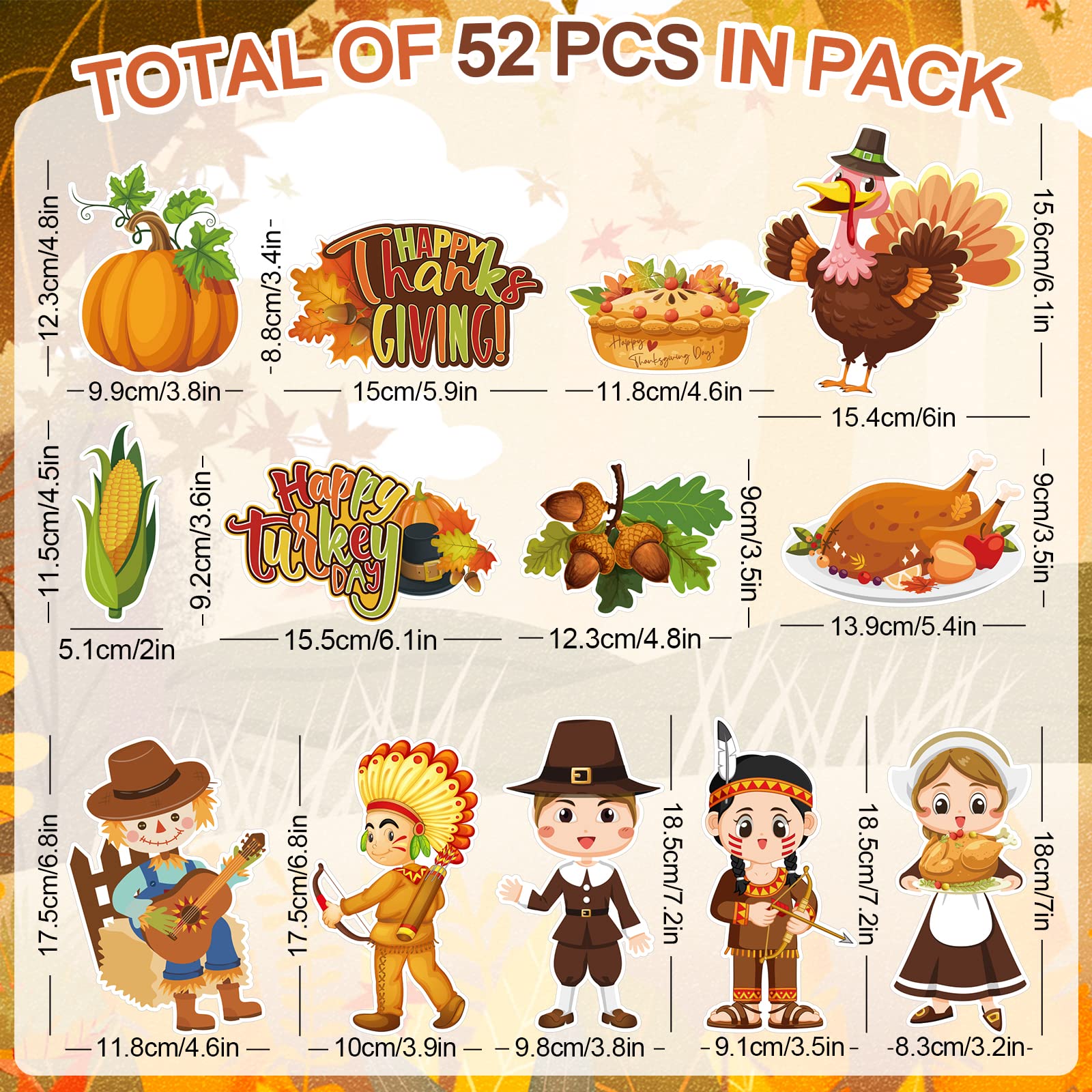Turkey Decorations For Thanksgiving Zhanmai 118 Pcs Thanksgiving Turkey ...
