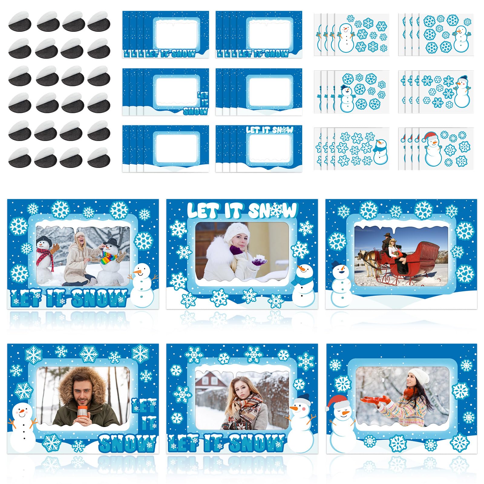 Amazon.com: Blueweenly 24 Packs Winter Picture Frame Craft Kit DIY ...