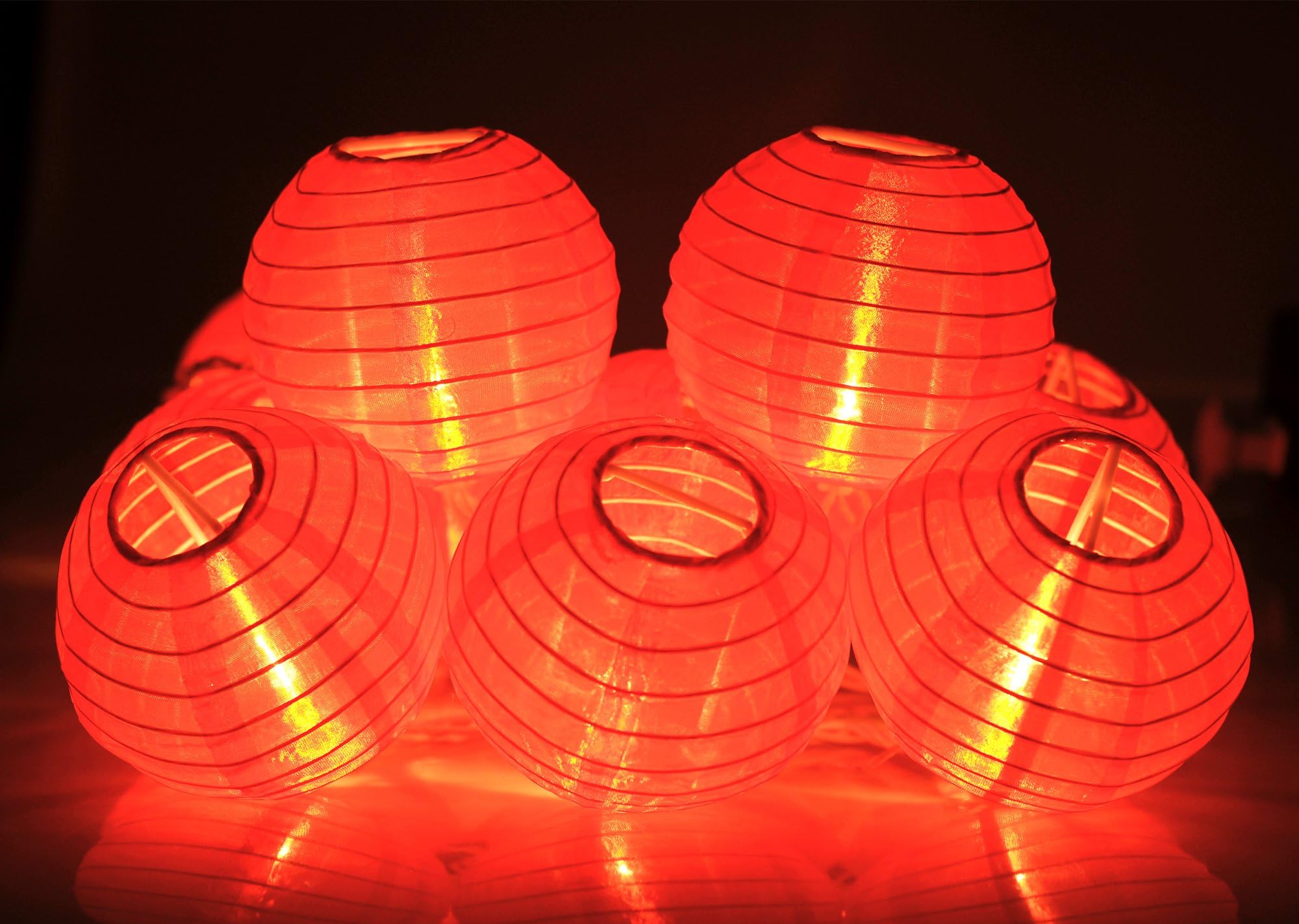 Amazon.com: Amants01 13ft/4M 40 LED Red Lanterns String Lights Battery ...