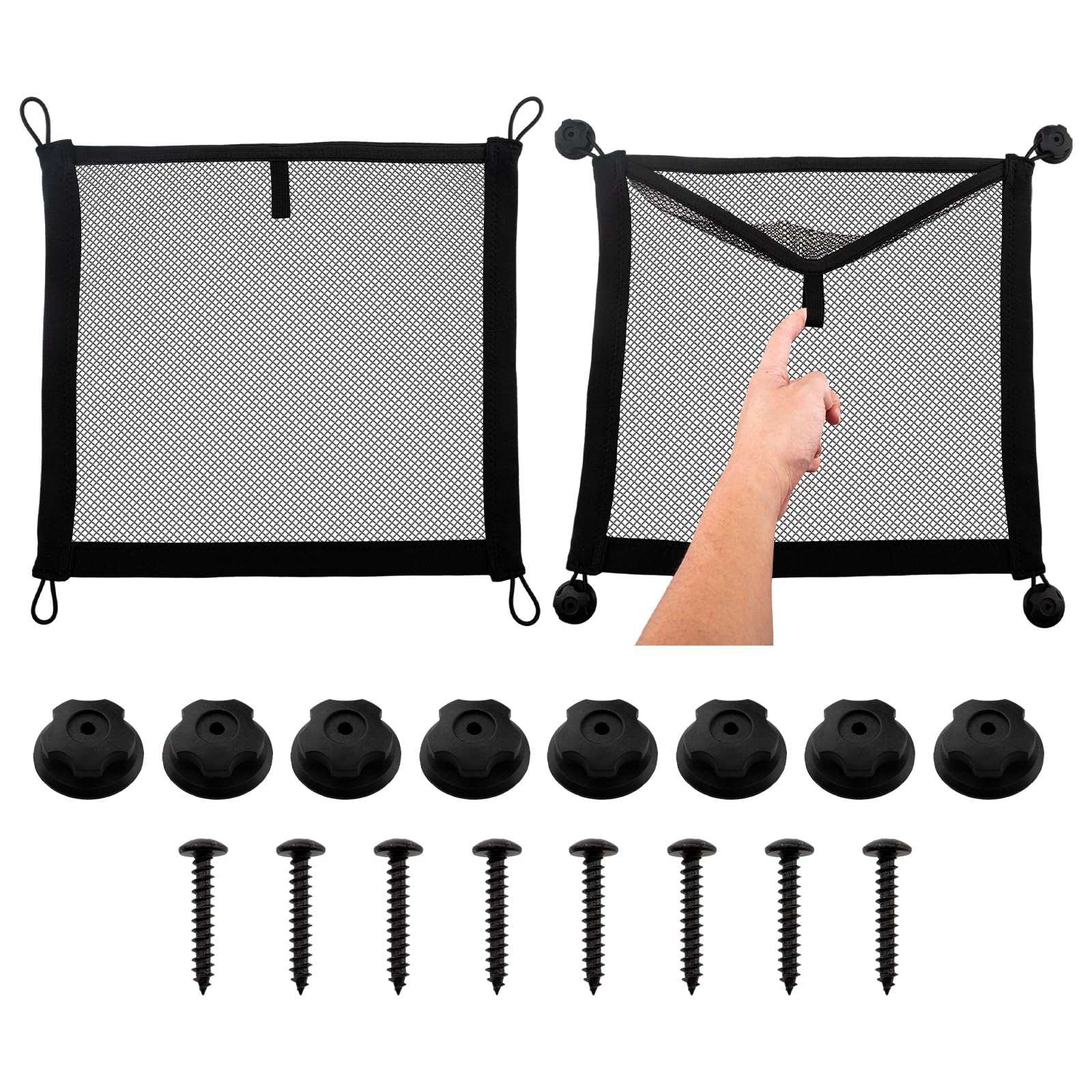 Amazon.com: VEHIRIE 2 Pack Small Cargo Net Pocket Storage Mesh Netting ...