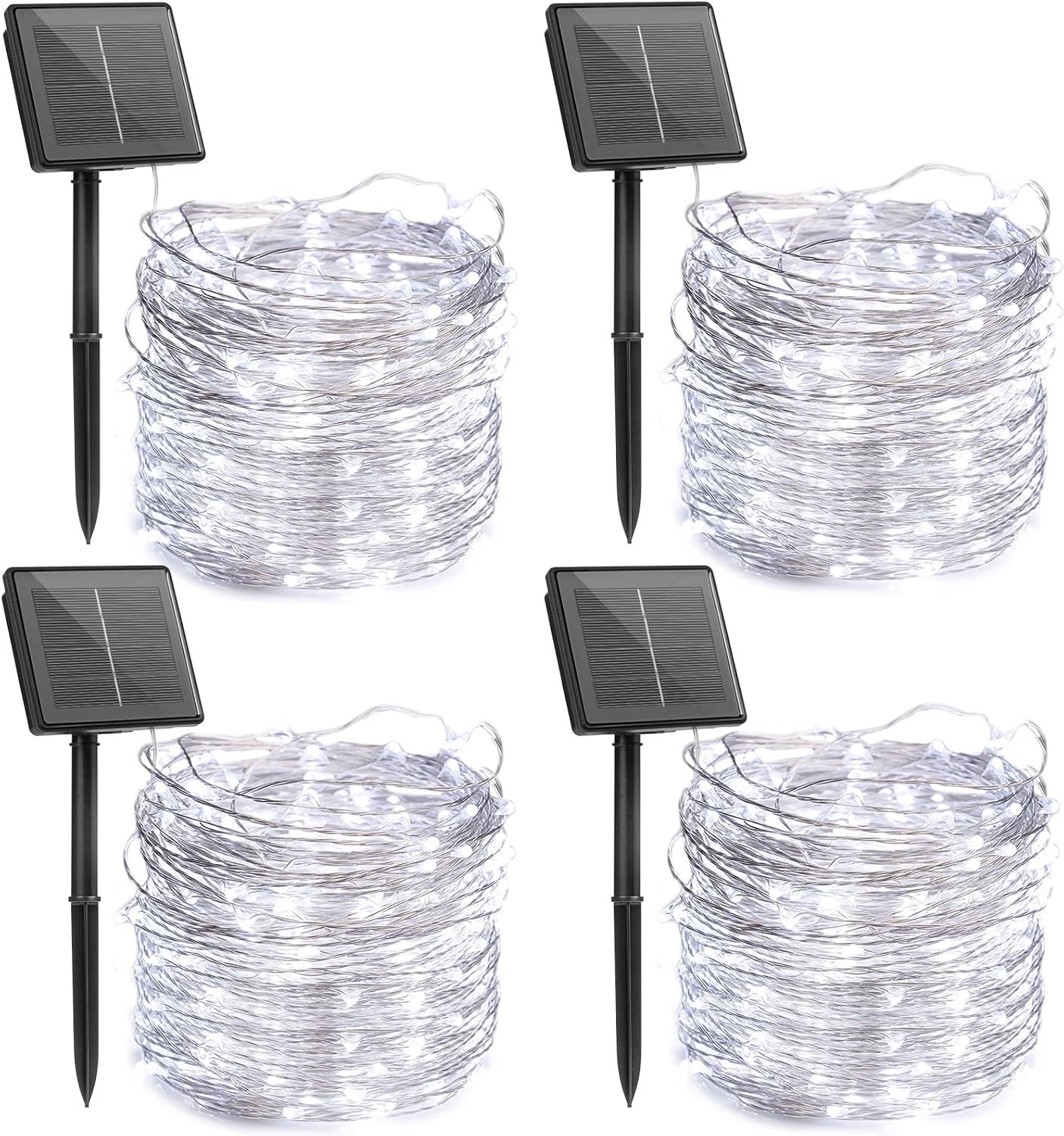 Amazon.com: Extra-Long Solar String Lights Outdoor, 4 Pack Each 72Ft ...