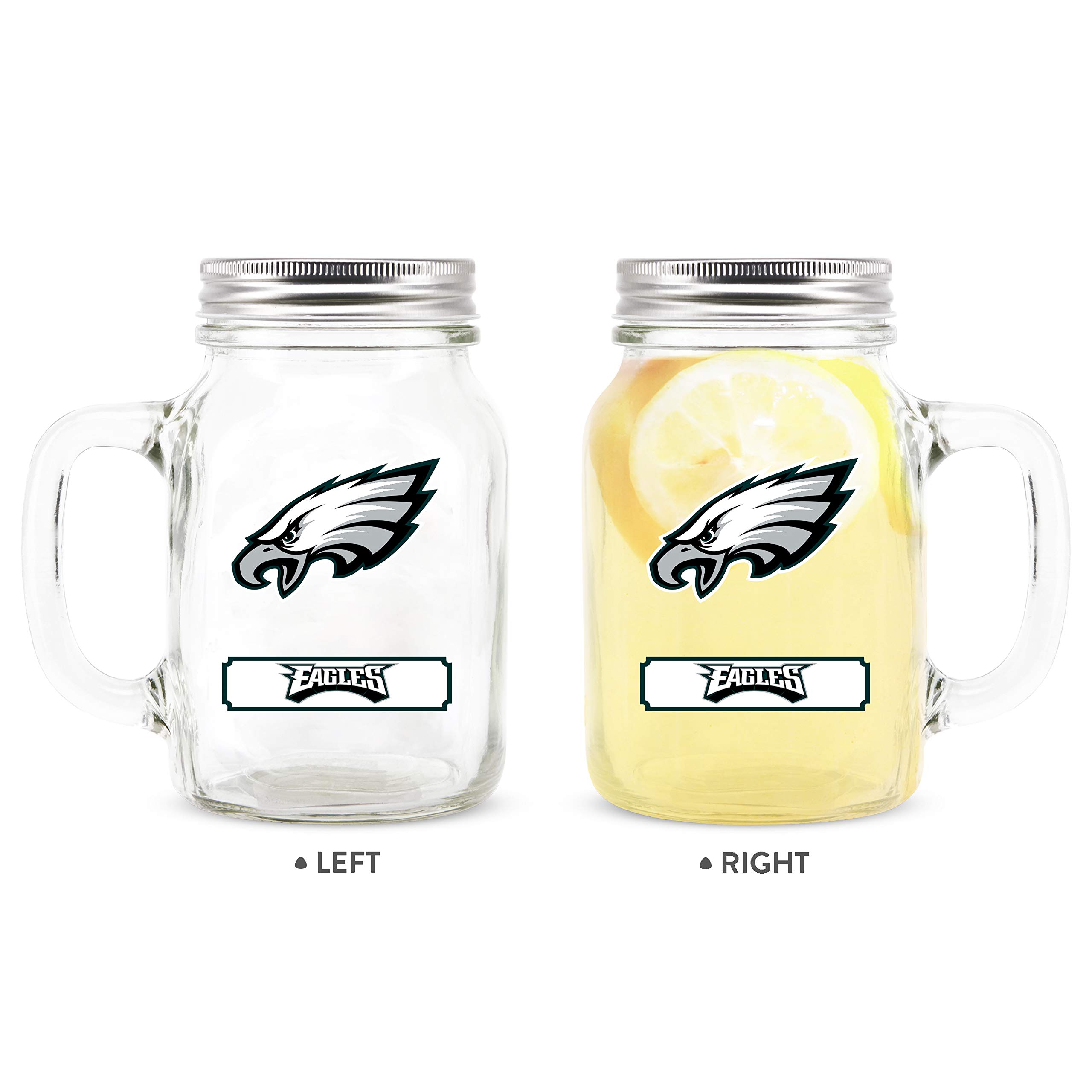 Snapklik.com : NFL Philadelphia Eagles 30oz Glass Mason Jar