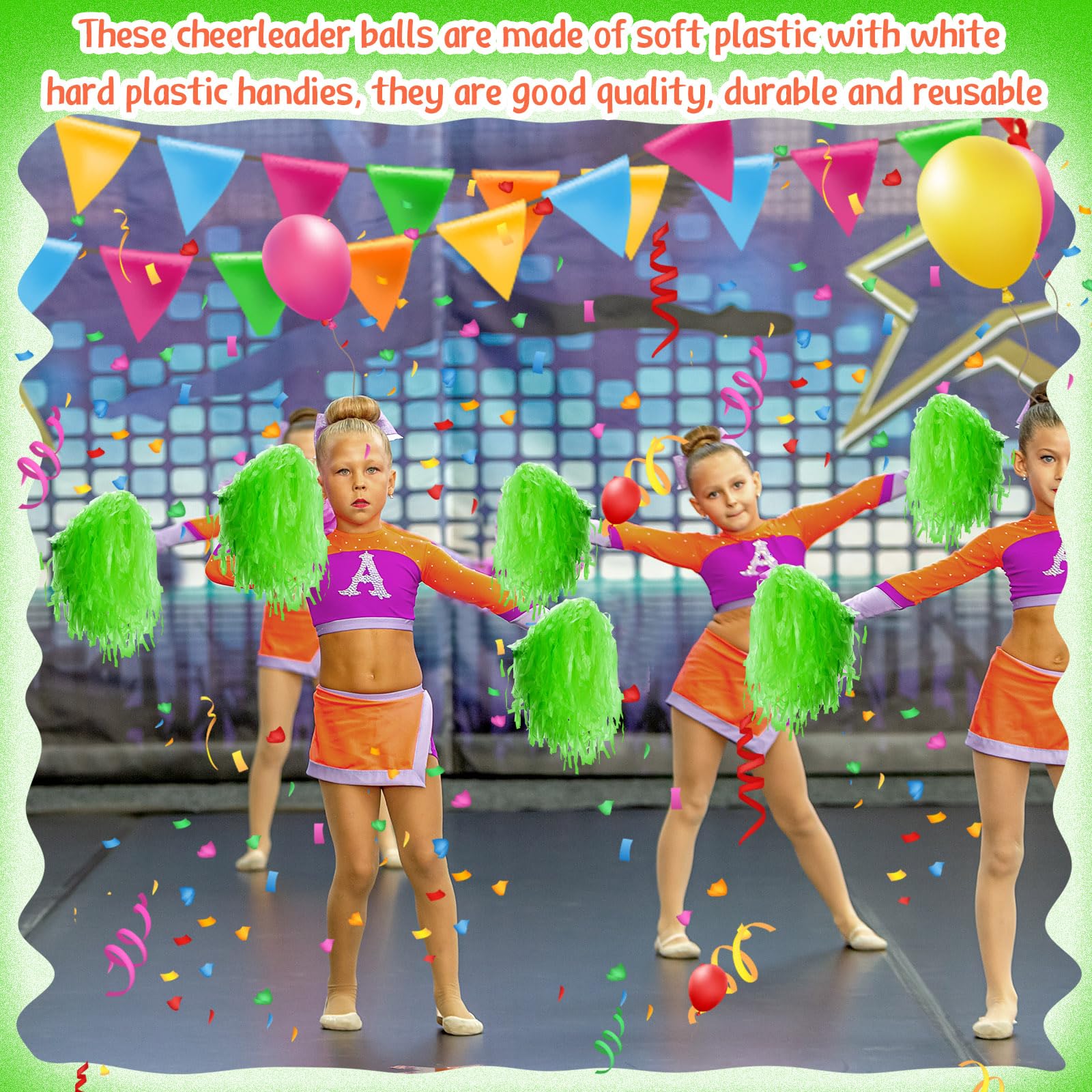 Pompoms Cheerleading Yokawe 2-PCS Cheerleading Pom Poms - Team Spirit ...