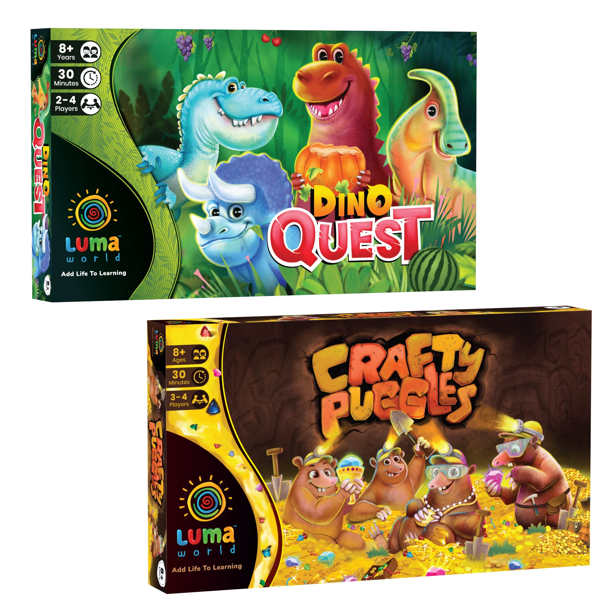 Amazon.com: Luma World Educational Board Games Bundle, Dino Quest and ...