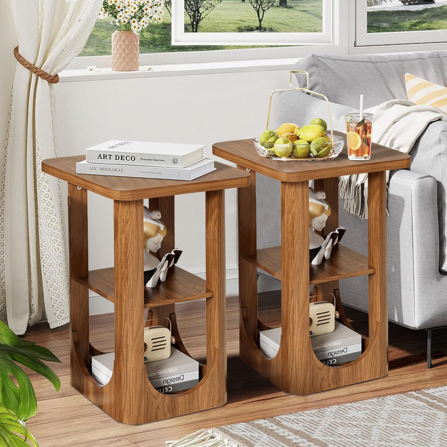 Amazon.com: End Tables Living Room Set of 2, Modern Side Tables Bedroom ...