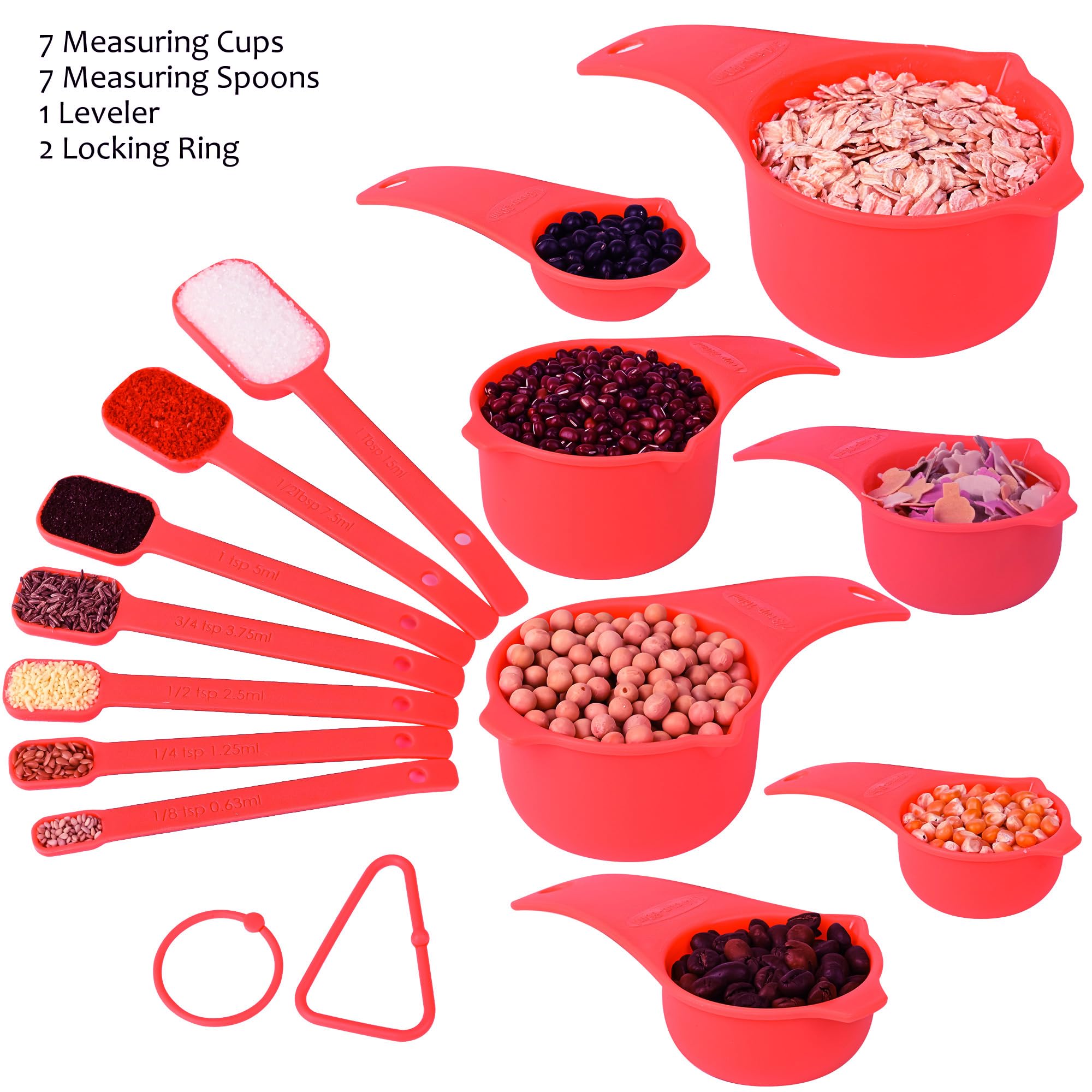 Snapklik.com : Measuring Cups And Spoons Set, Plastic Measuring Cup Set ...