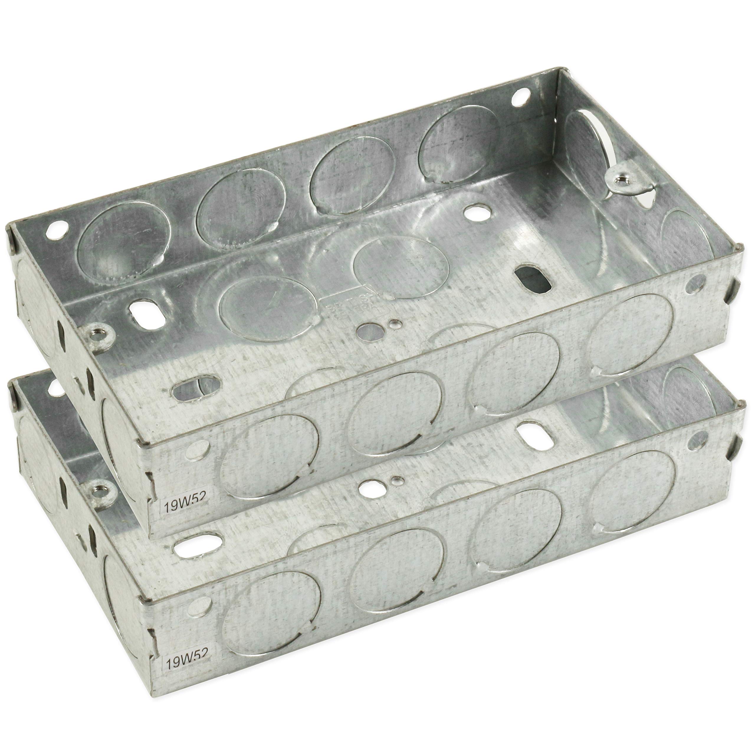 2x Double 2 Gang Metal Back Boxes 25mm Depth Wall | Desertcart INDIA