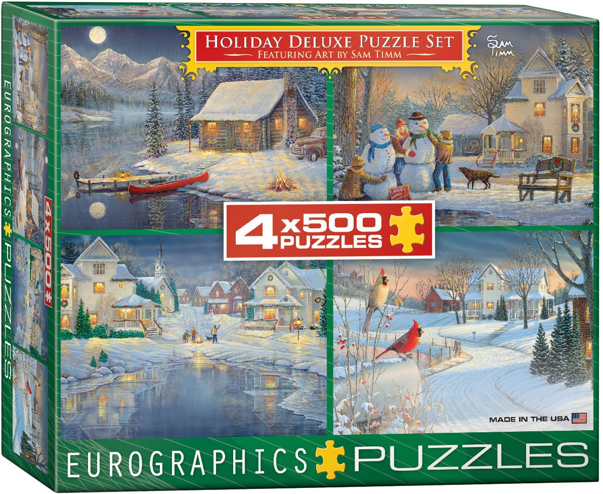 Amazon.com: EuroGraphics Holiday Deluxe Puzzle Set by Sam Timm 500 ...