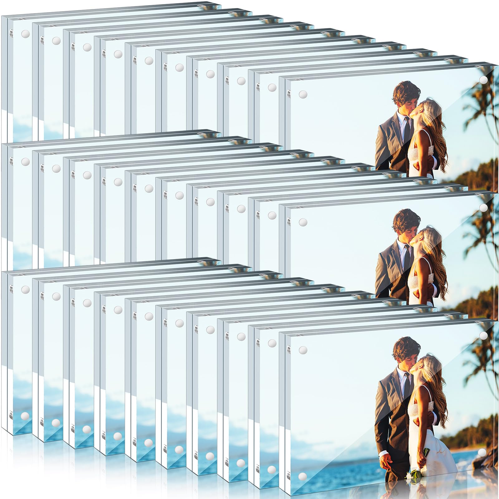 Amazon.com - Handepo 30 Pack 5 x 7 Inch Clear Acrylic Picture Frames Bulk Magnetic Photo Frames ...