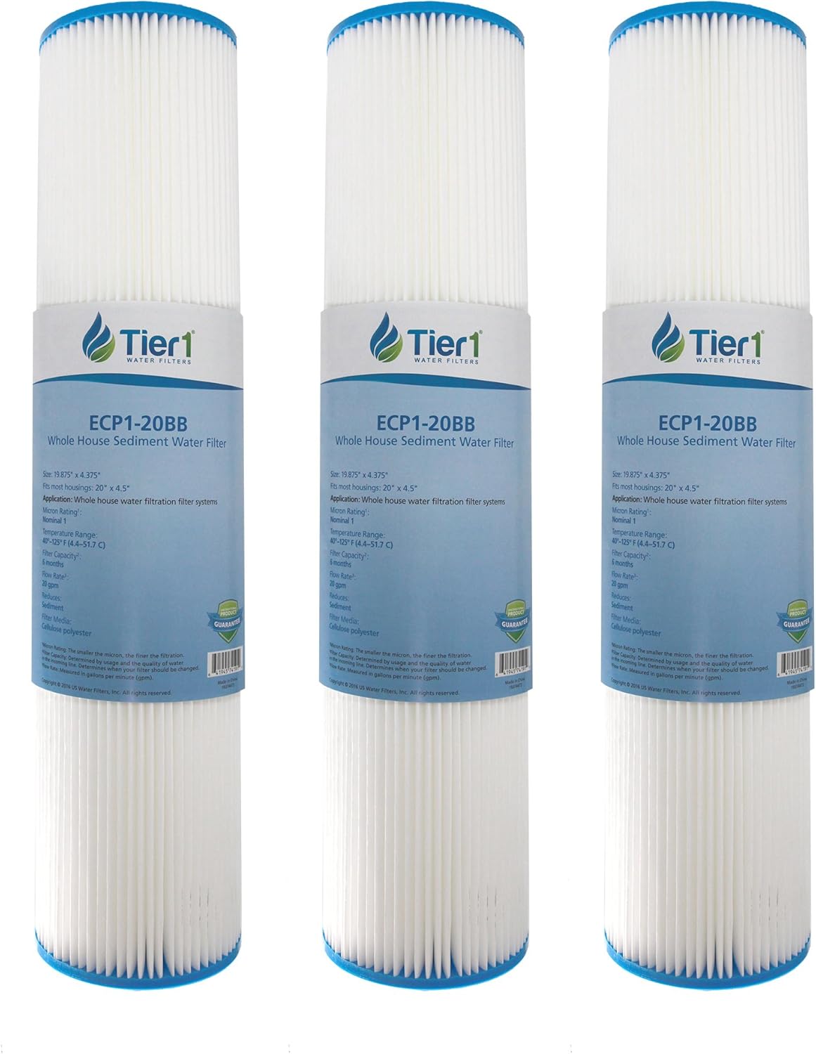 Amazon.com: Tier1 1 Micron 20 Inch x 4.5 Inch | 3-Pack Pleated ...