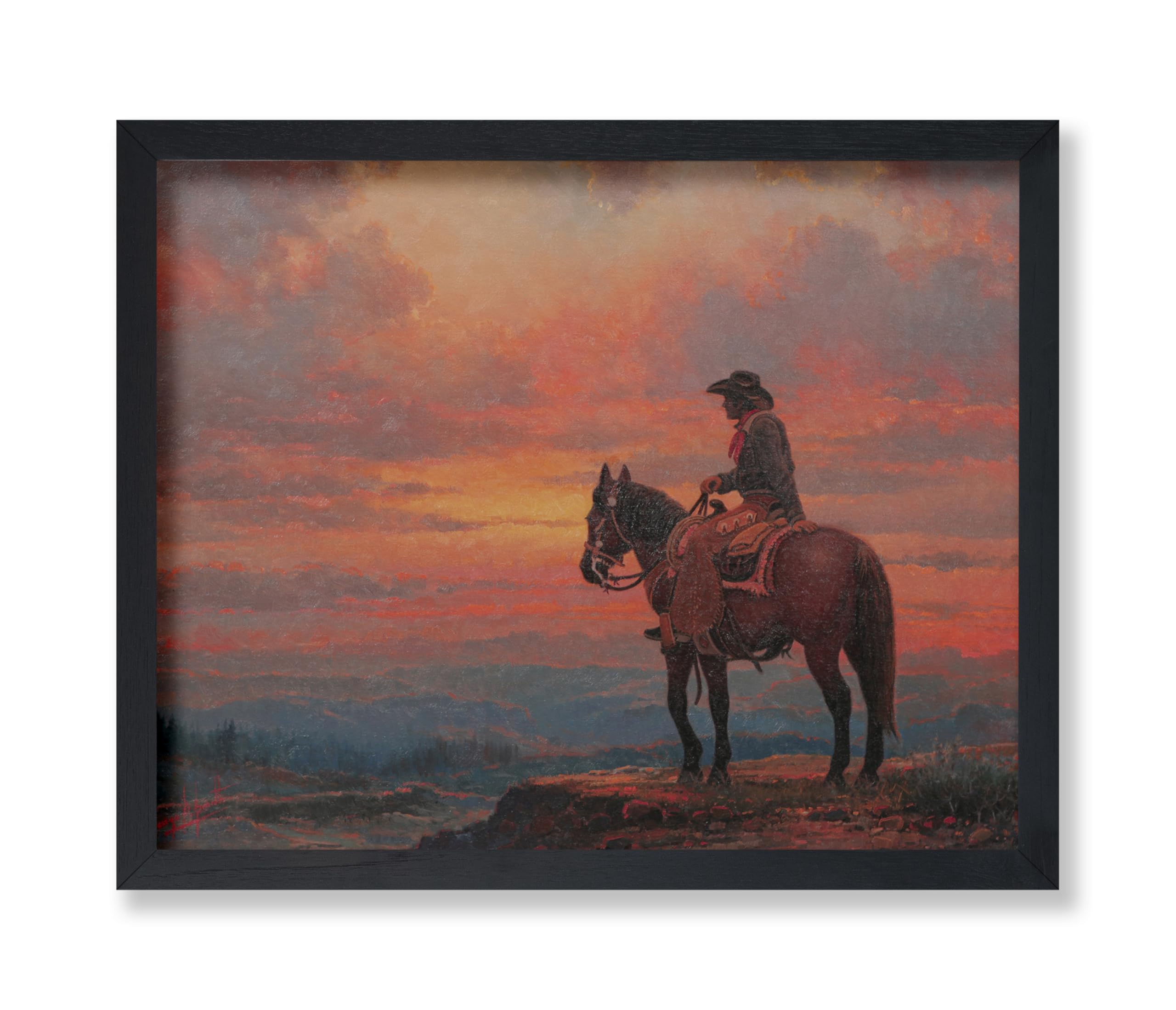 Amazon.com: Poster Master Vintage Cowboy Poster - Retro Sunset Print ...
