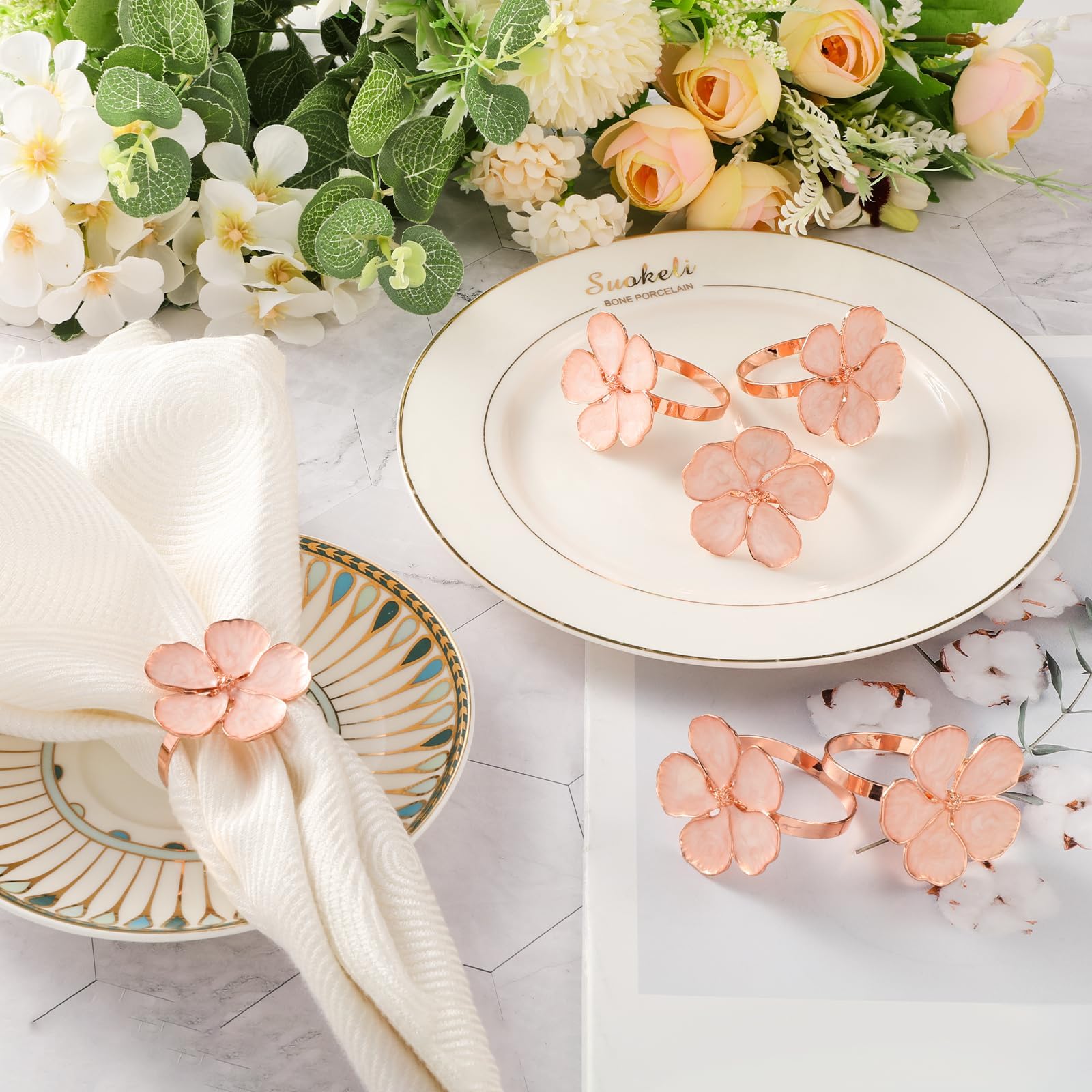 Amazon.com: 6 Pack Easter Napkin Rings Cute Colorful Egg Napkin Holders ...