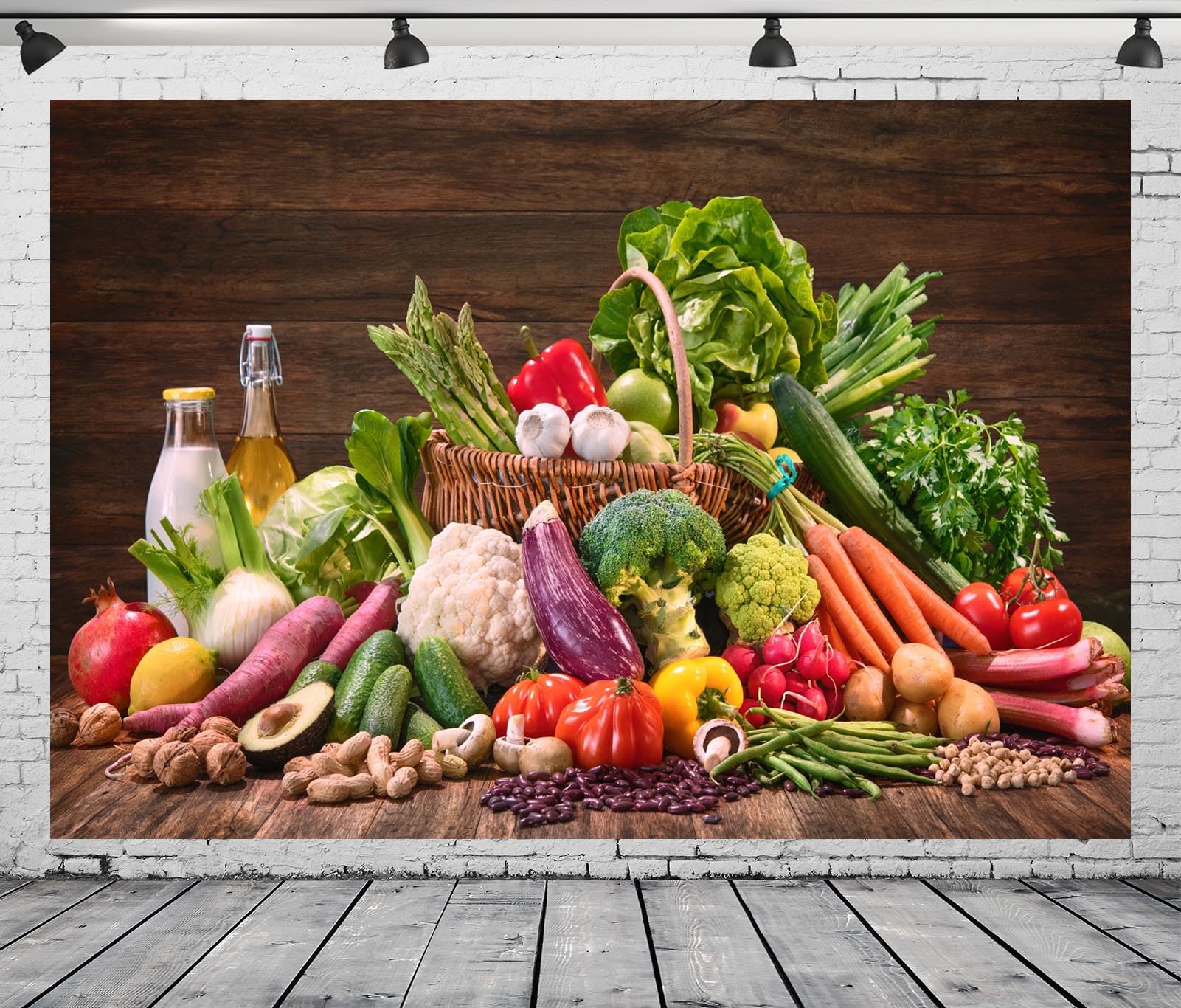 Fruits Vegetables Background BELECO 9x6ft Farm Market Backdrop - Fruits ...